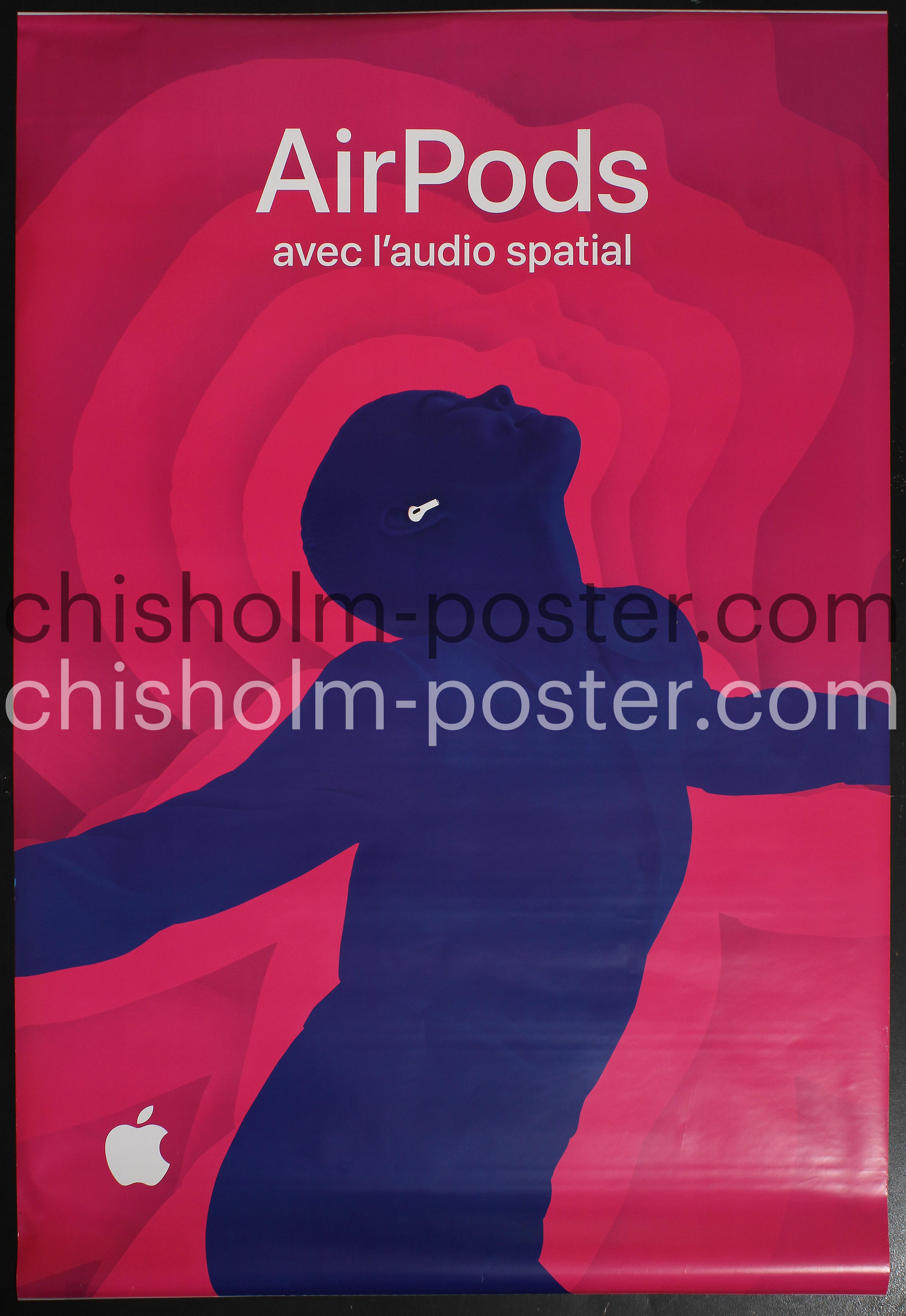 AirPods Avec L'Audio Spatial (Pink) | Original Vintage Poster ...