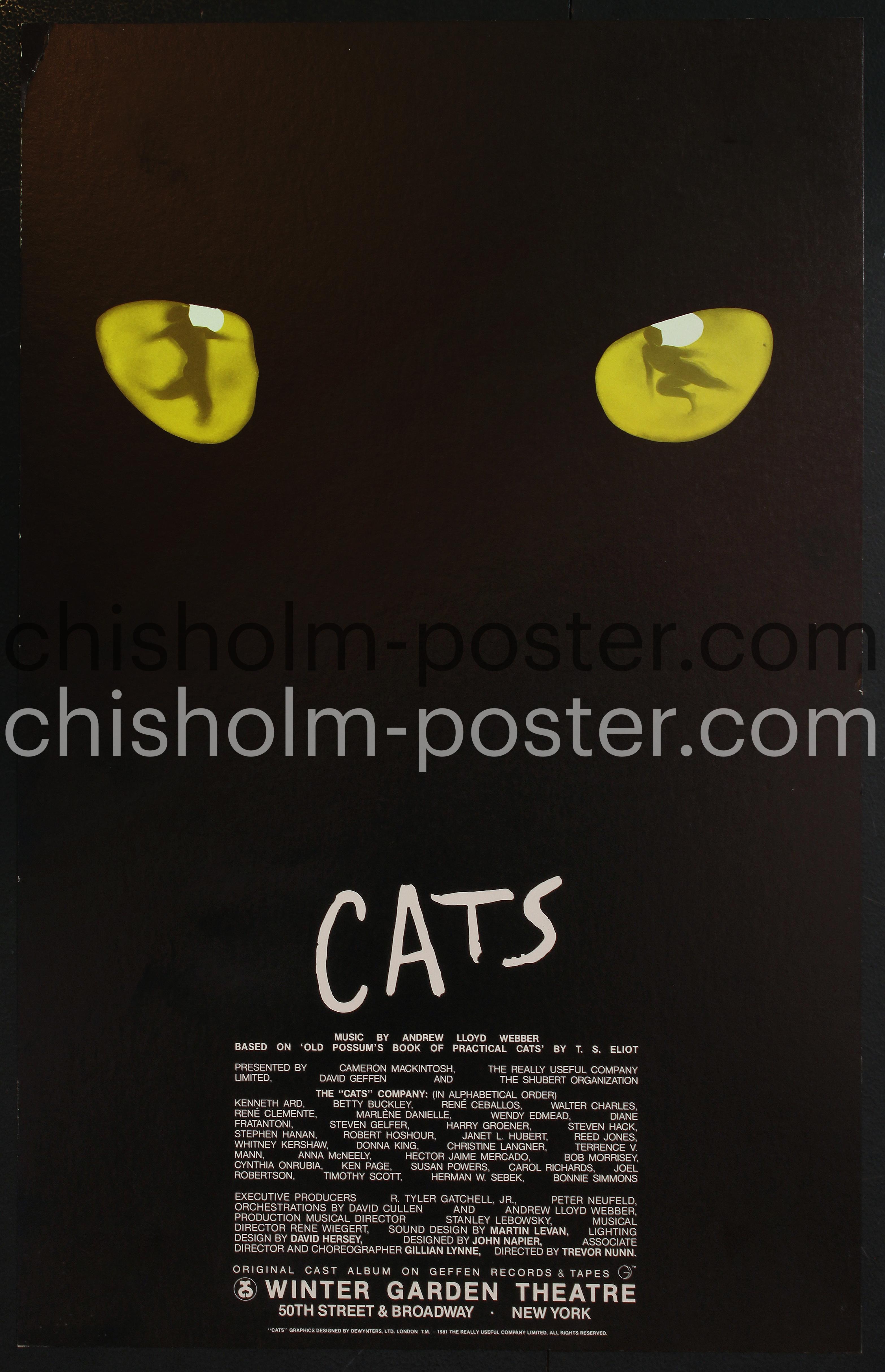 Cats - Winter Garden Theatre NYC (Window Card 2) | Original Vintage ...