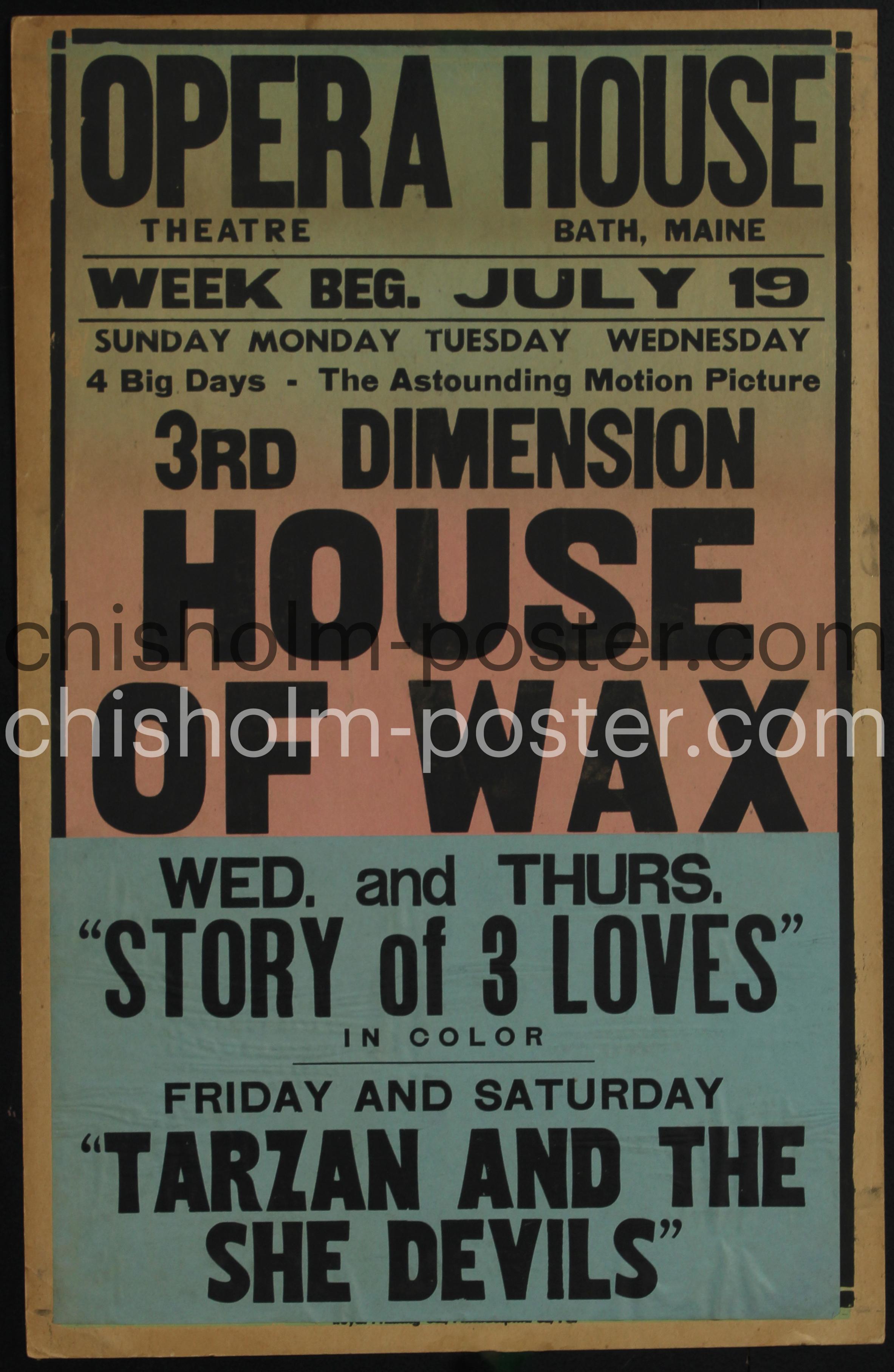 Opera House Theatre - Bath, Maine - House of Wax (Window Card ...