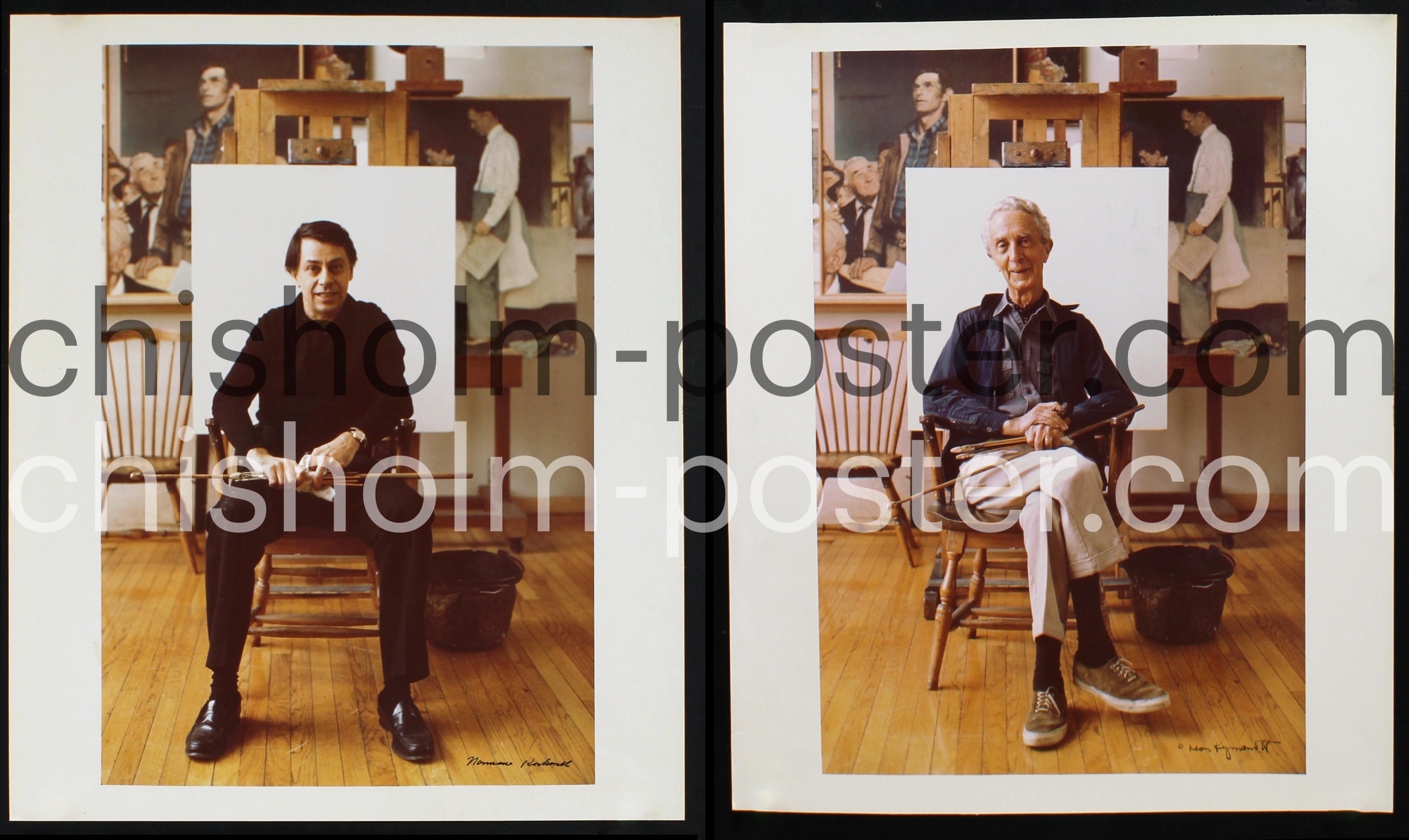 Portraits of Norman Rockwell & Leon Kuzmanoff (Pair of Photographs) | Original Vintage Poster ...
