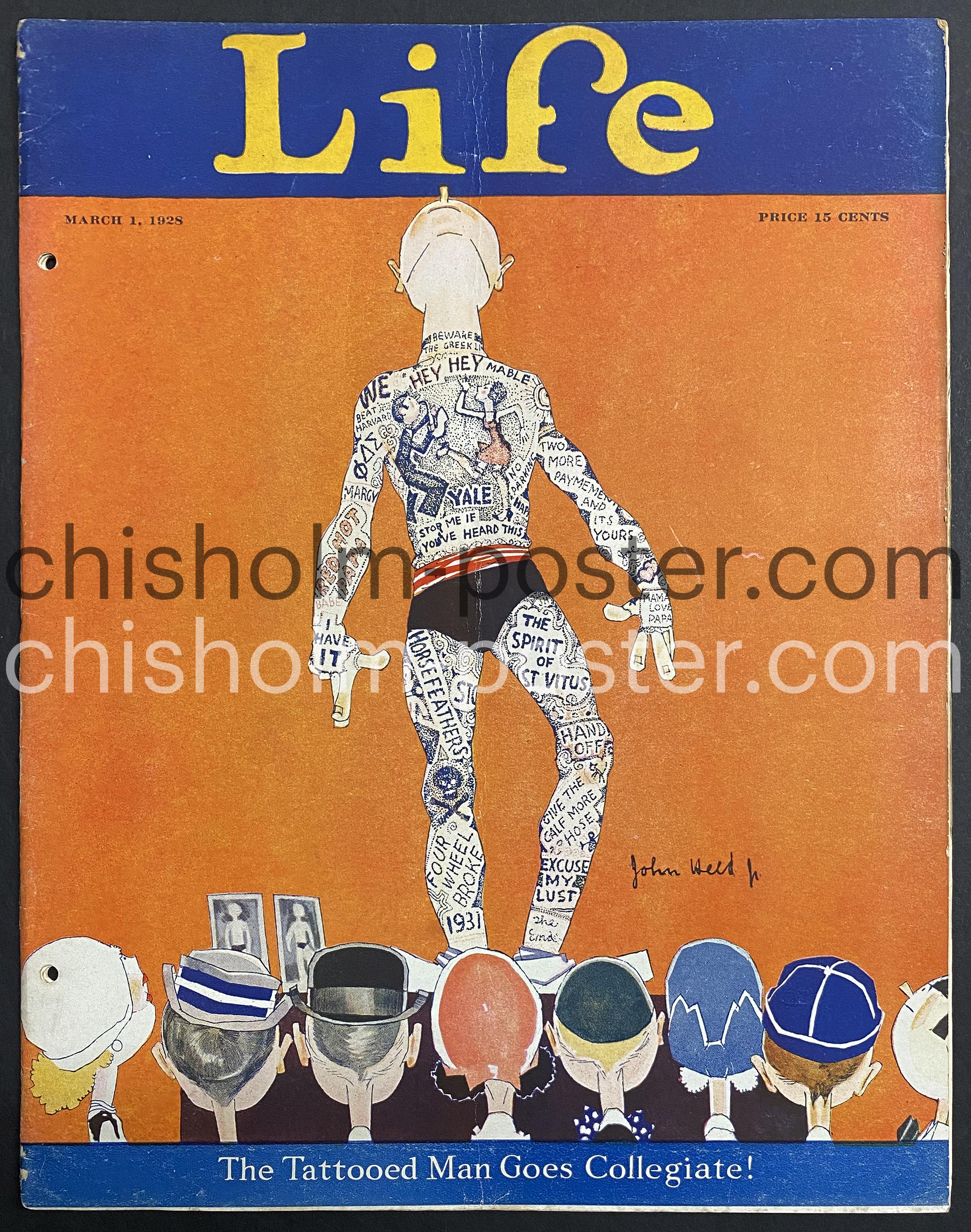 Life Magazine - The Tattooed Man Goes Collegiate! - March 1, 1928 (Full ...