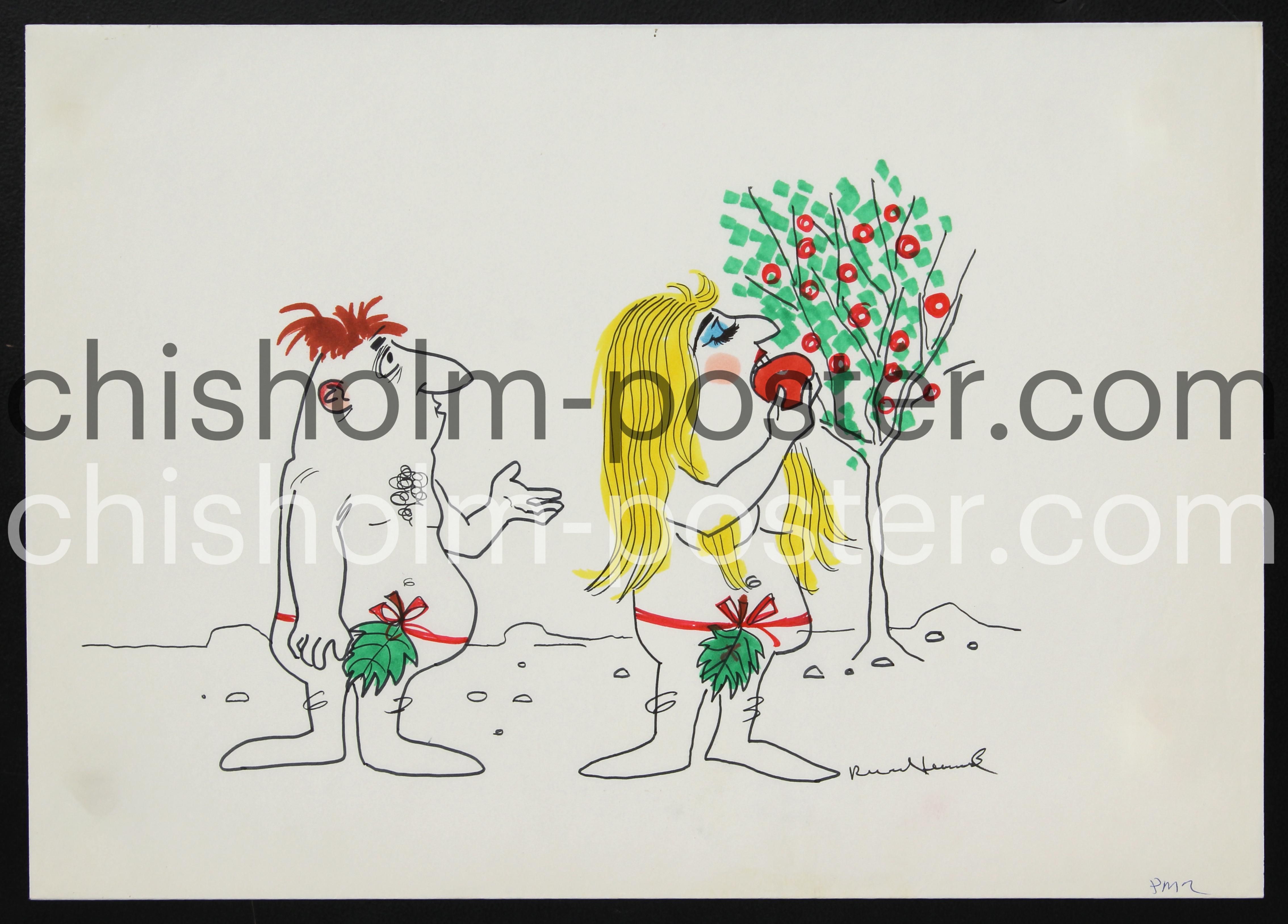 Adam and Eve Cartoon (2) | Original Vintage Poster | Chisholm Larsson ...