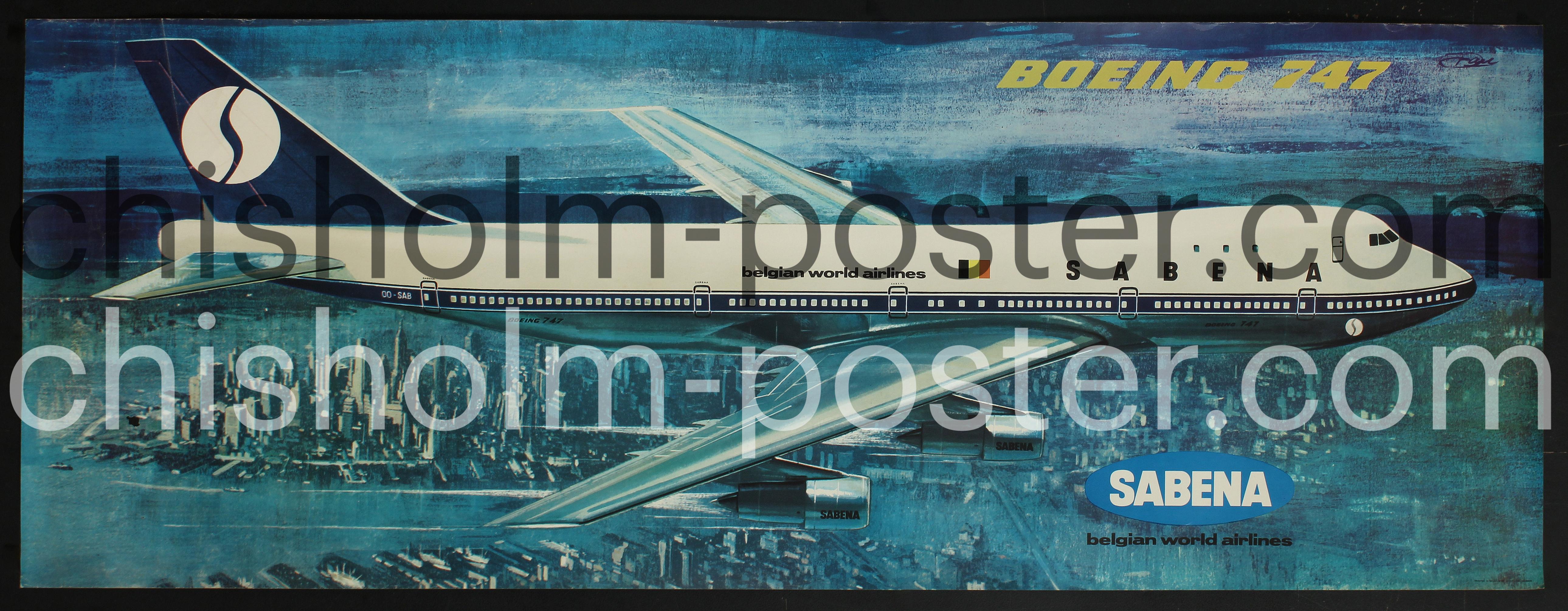 Sabena - Boeing 747 | Original Vintage Poster | Chisholm Larsson Gallery
