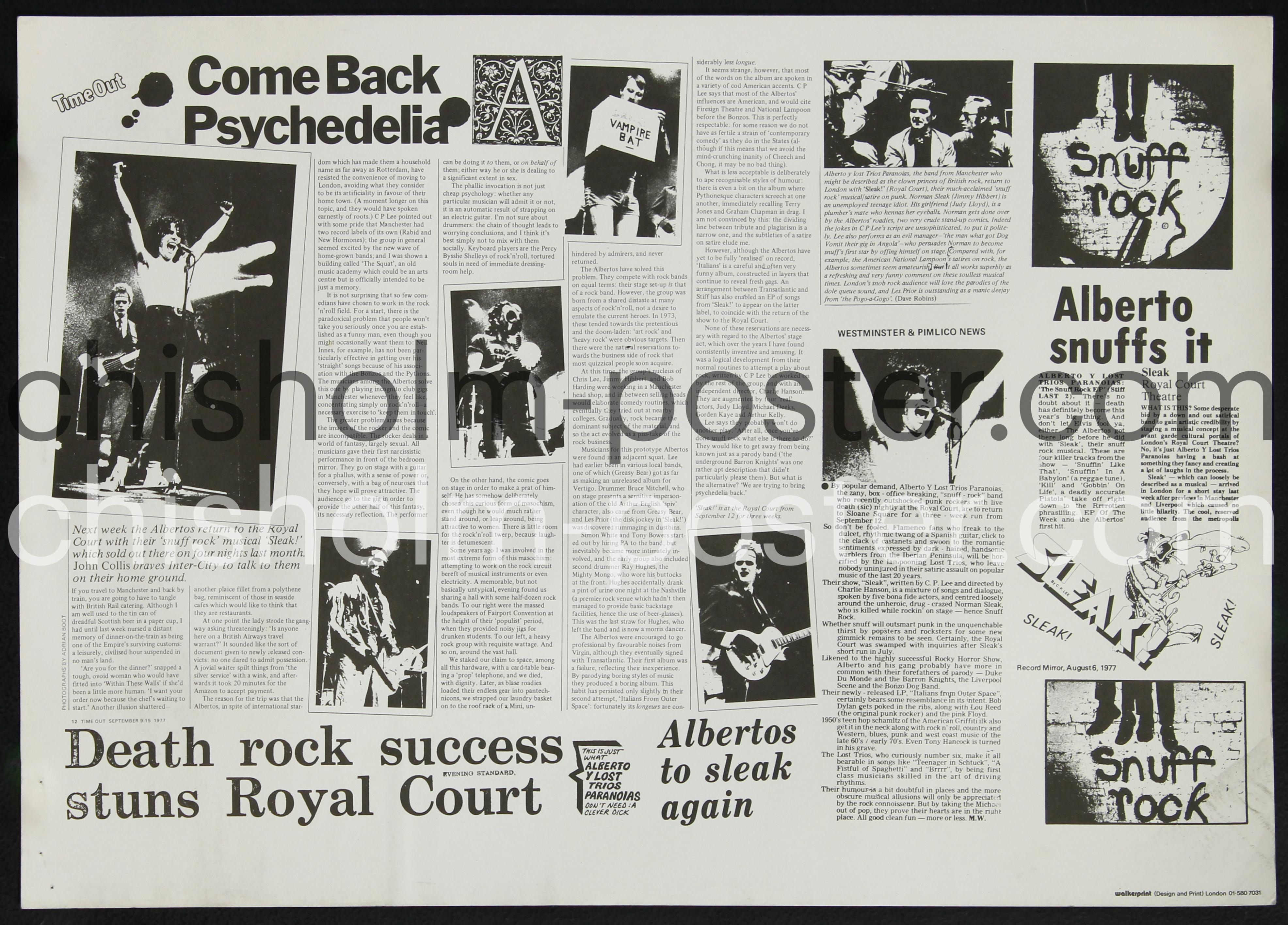 Sleak! By C.P. Lee (2) - Come Back Psychedelia, Death rock success ...