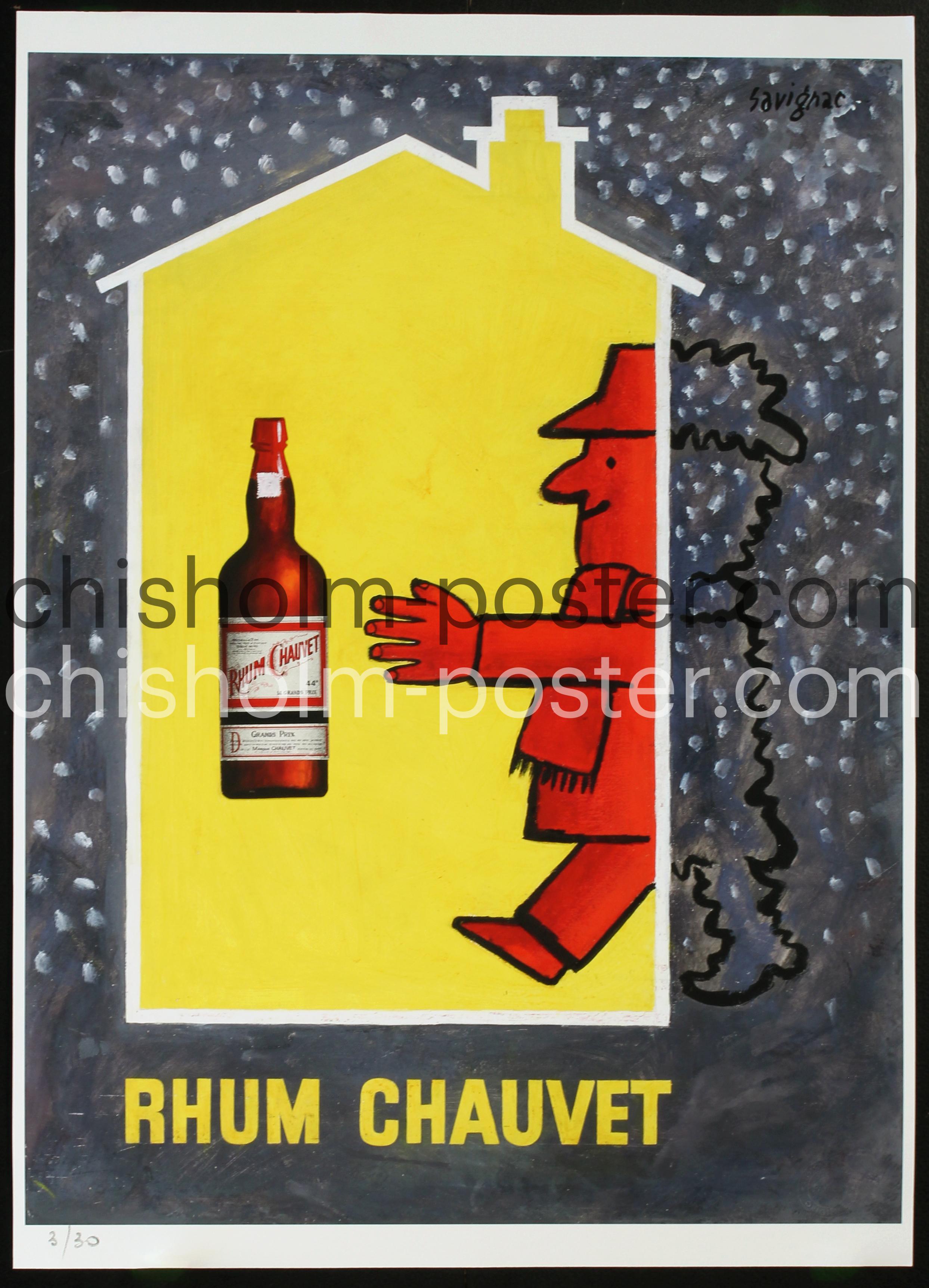 Raymond Savignac - Rhum Chauvet - Numbered Lithograph with Embossed ...