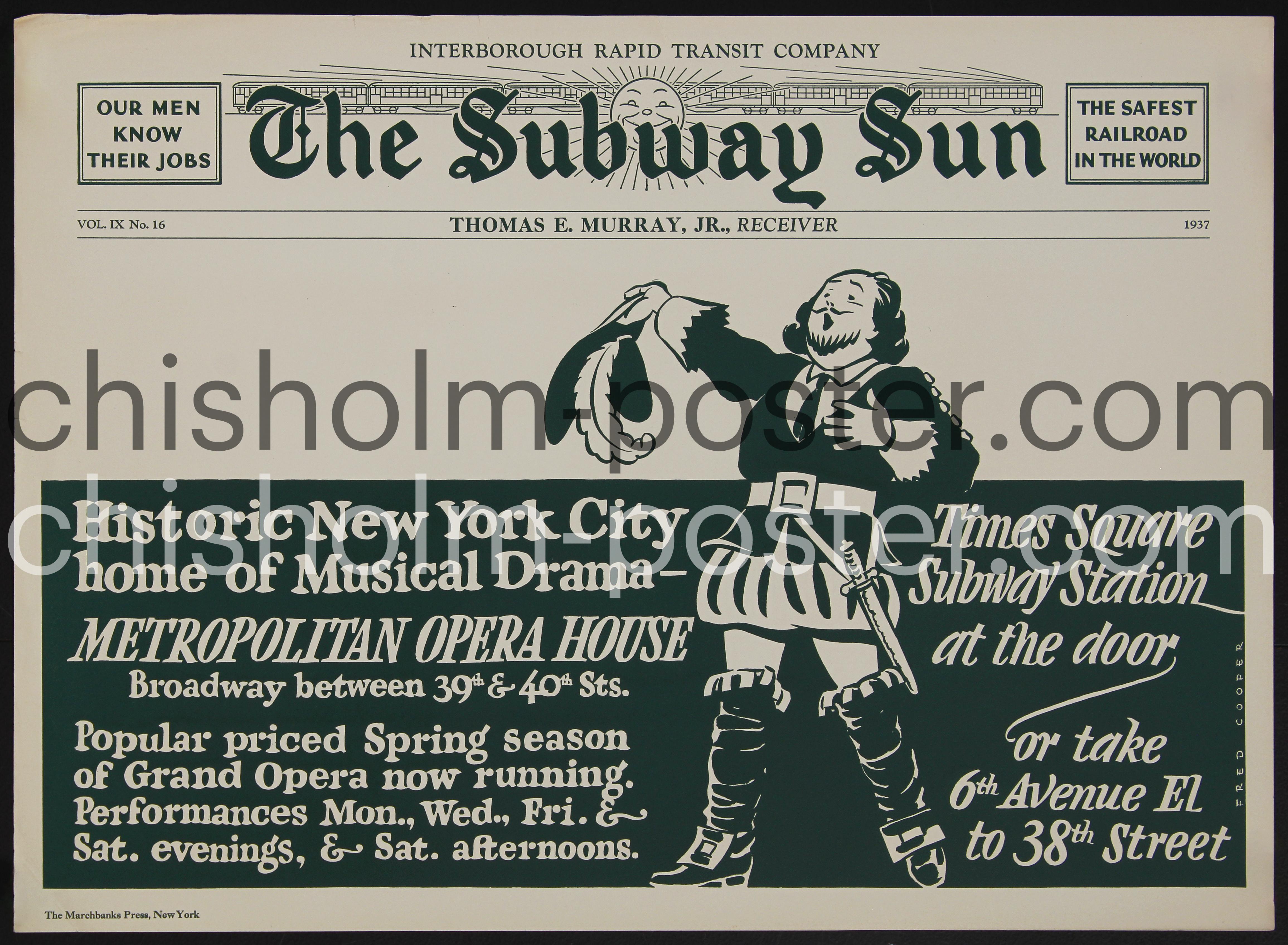 The Subway Sun - Historic New York City Home of Musical Drama - Metropolitan Opera House ...