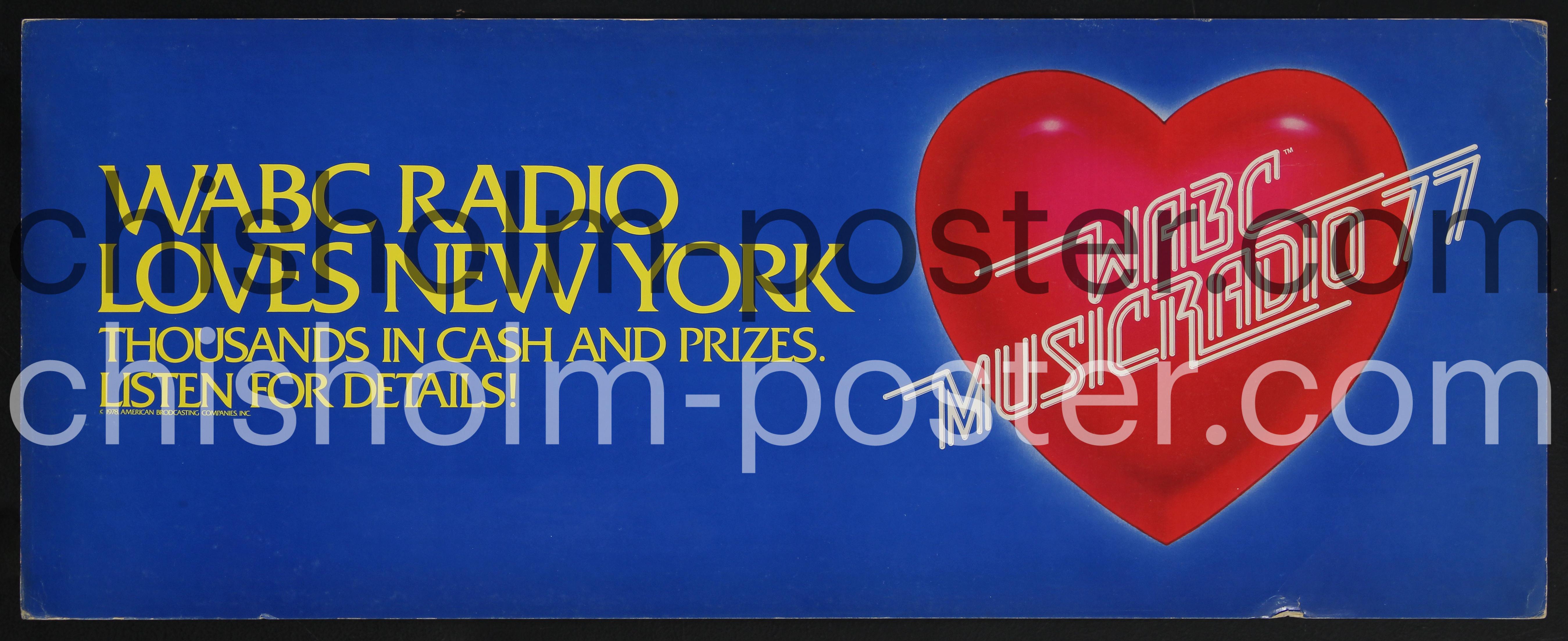 WABC Radio Loves New York - WABC Music Radio 77 - Subway Card | Original Vintage Poster ...
