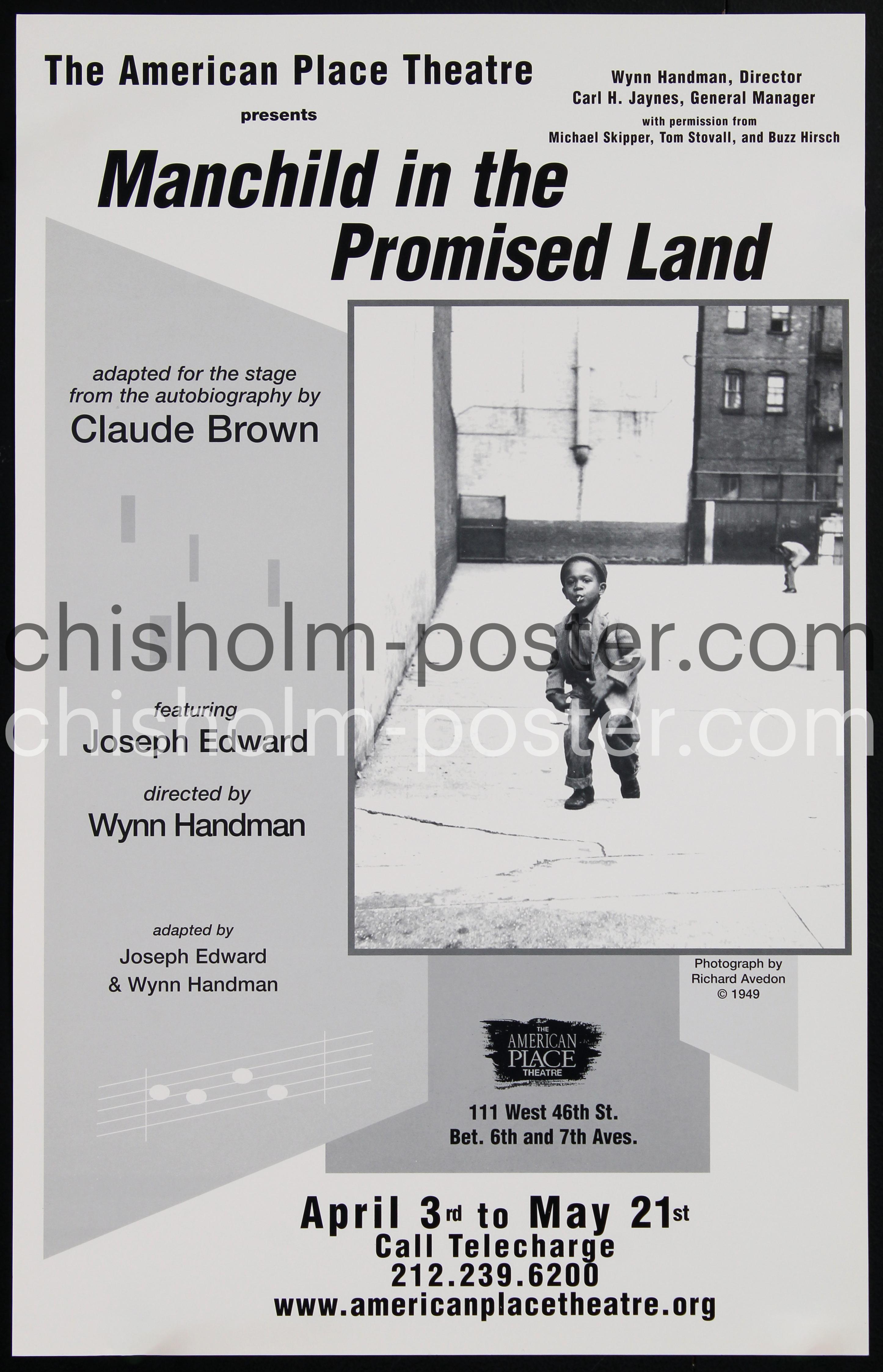 Manchild in the Promised Land - American Place Theatre NYC (Window Card ...