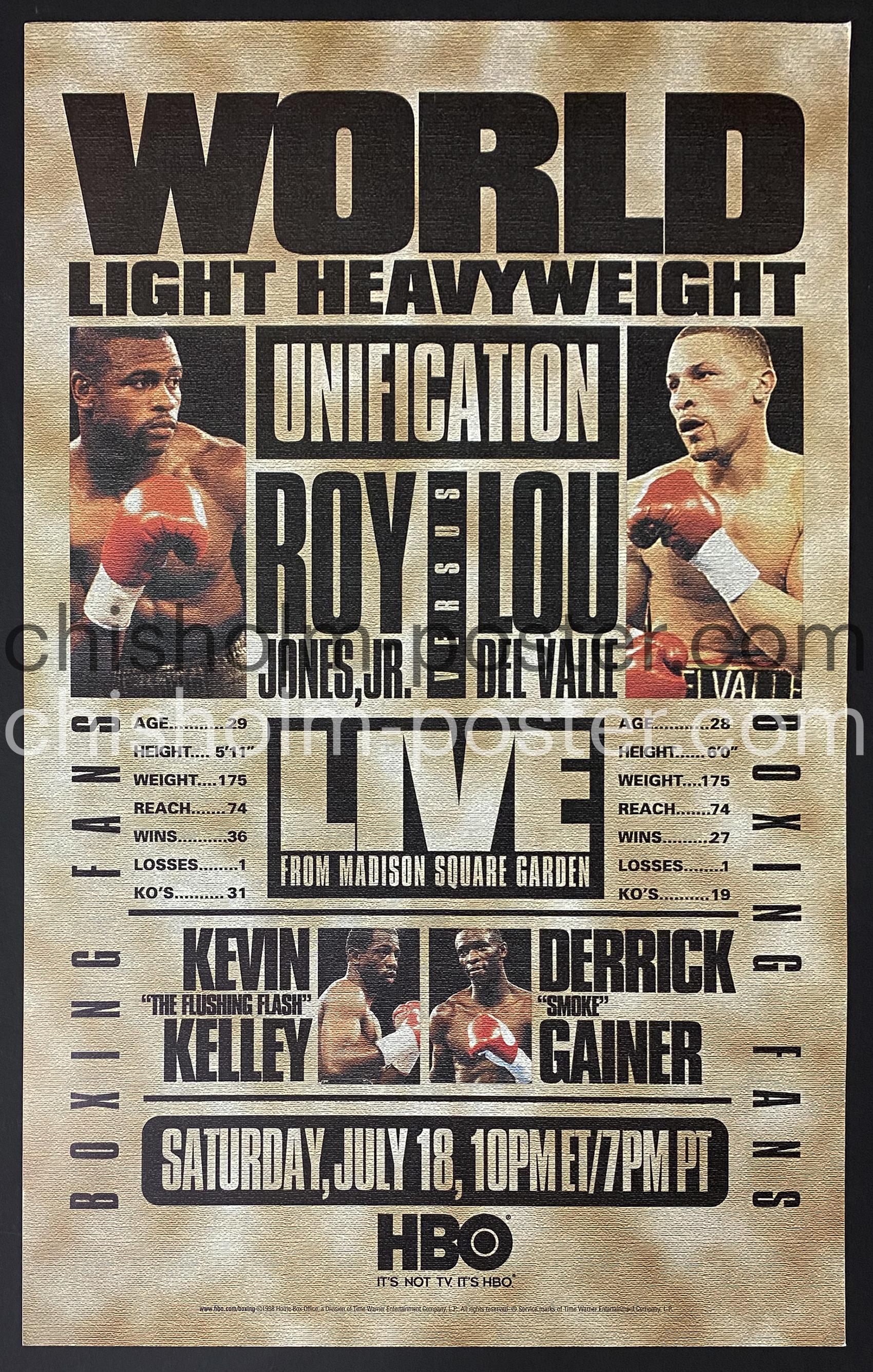 World Light Heavyweight Unification - Roy Jones Jr. vs Lou Del Valle ...