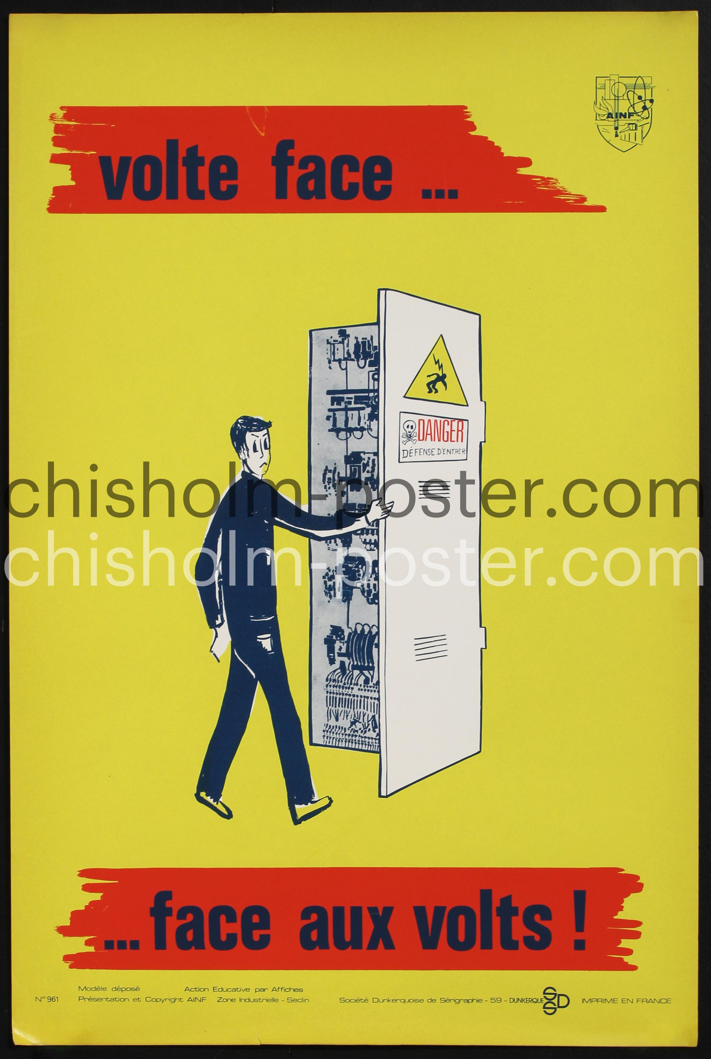 AINF - Volte face... face aux volts! | Original Vintage Poster ...
