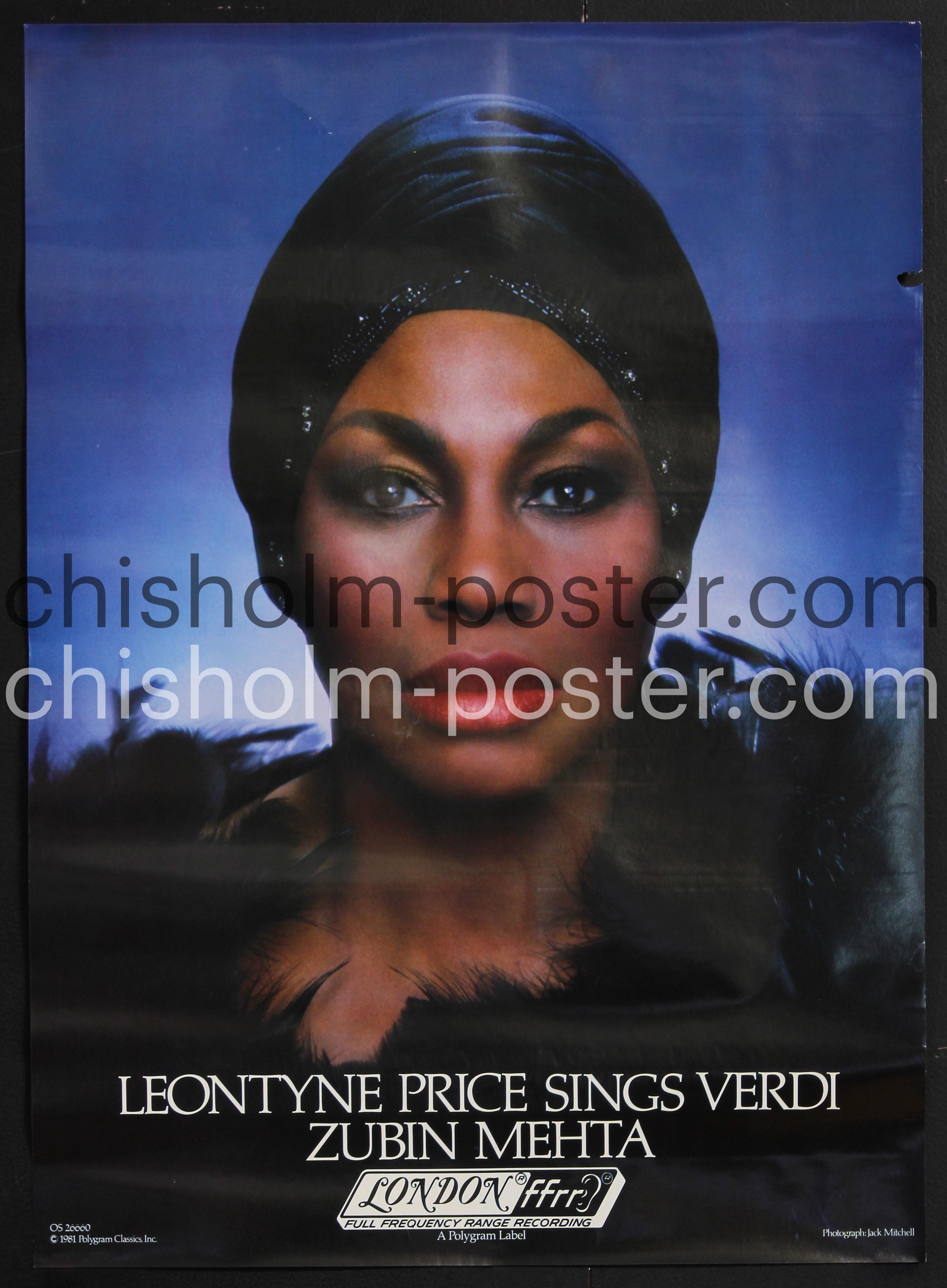 Leontyne Price - Sings Verdi - Zubin Mehta | Original Vintage Poster ...