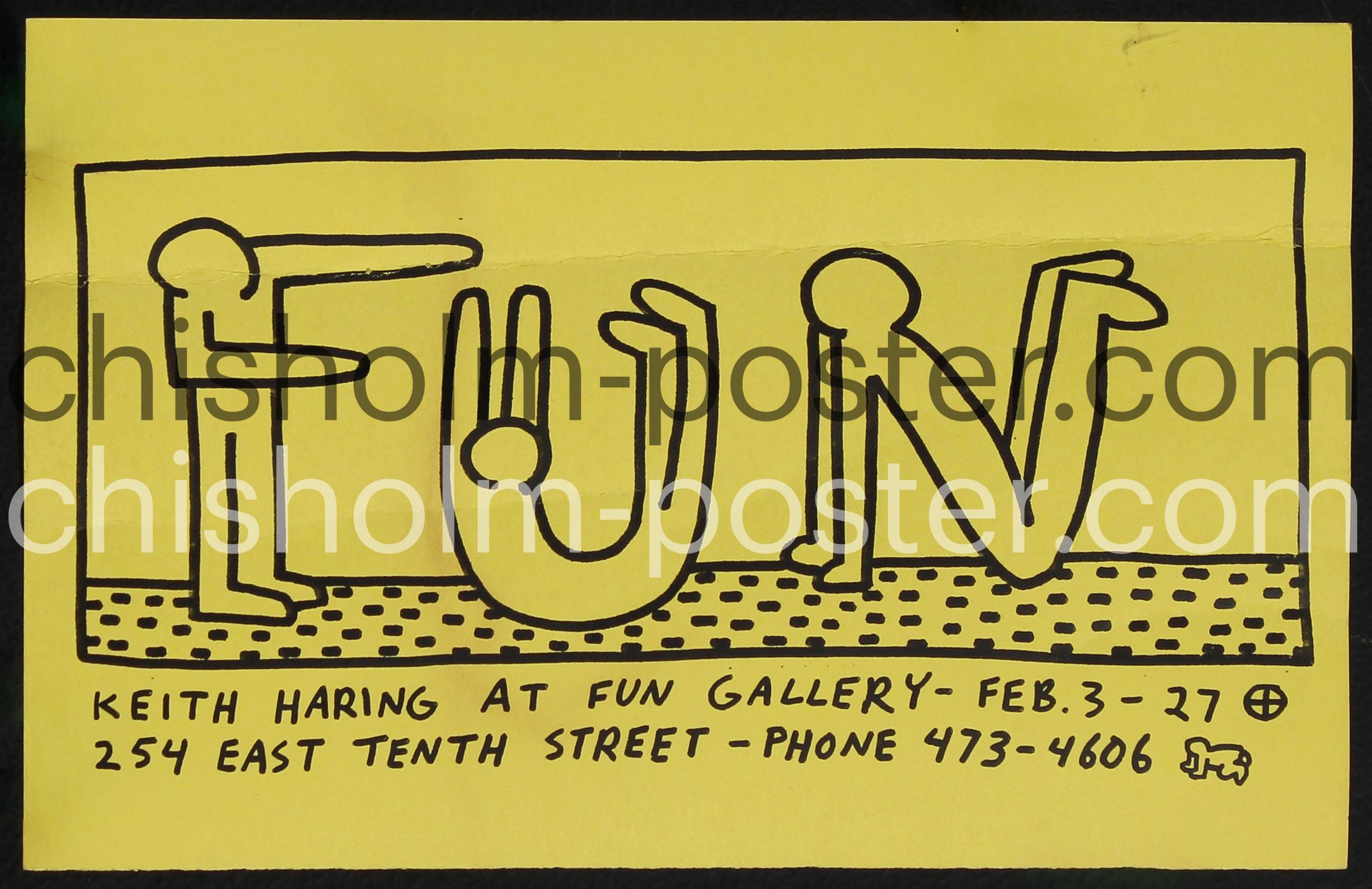 Keith Haring - FUN Gallery Cocktail Preview Invite (Yellow) | Original ...