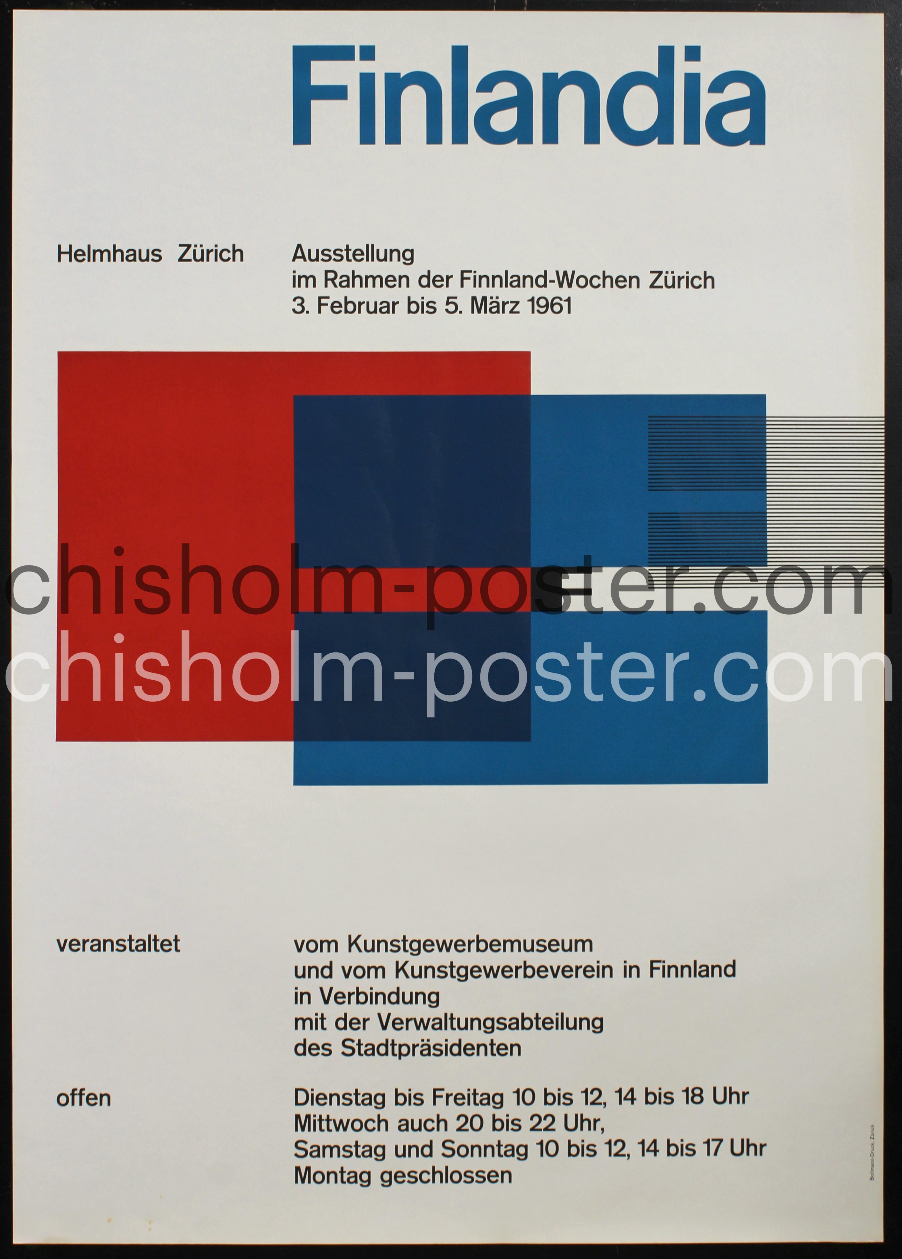 Finlandia - Helmhaus Zurich | Original Vintage Poster | Chisholm Larsson Gallery