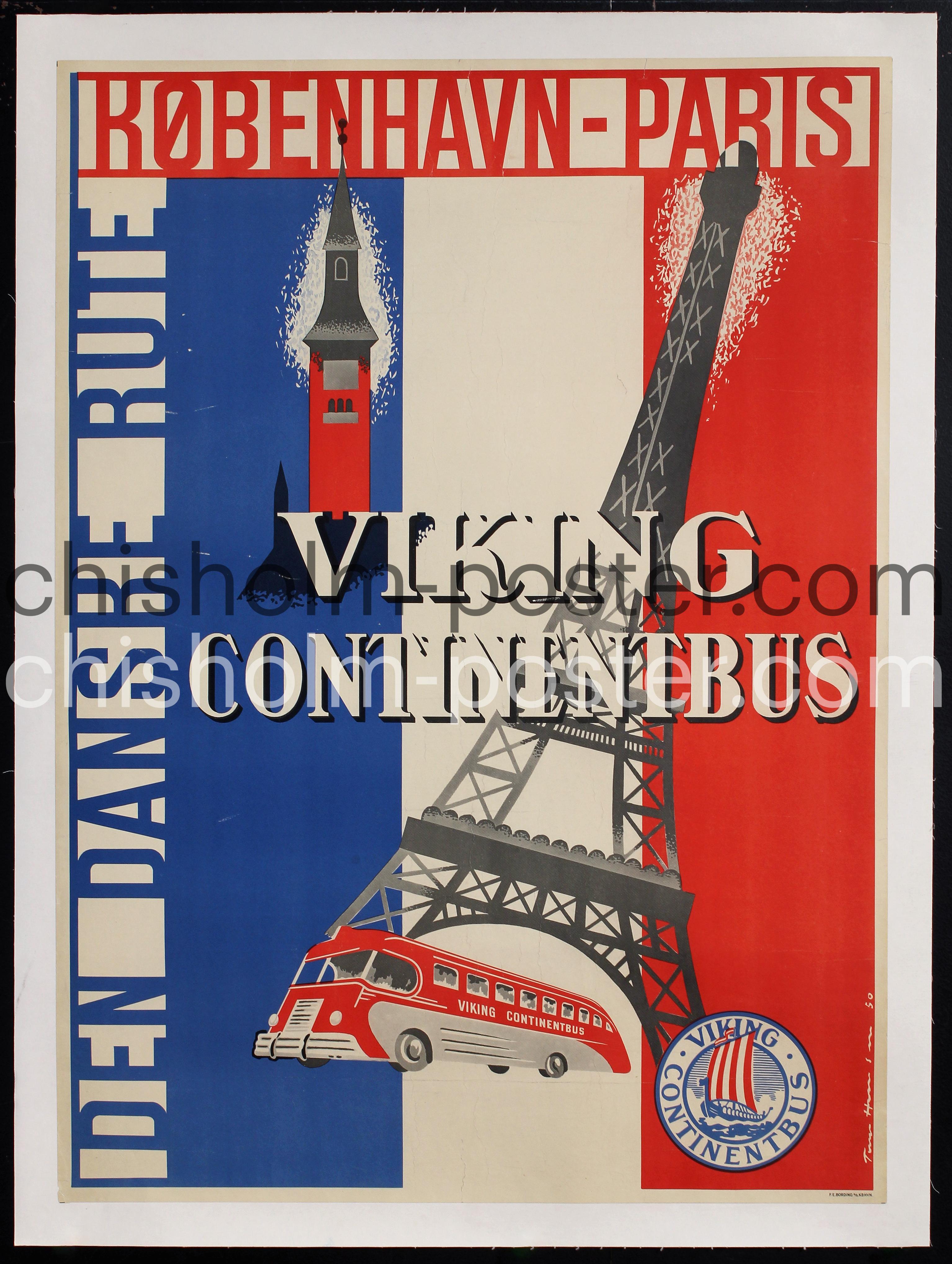 Kobenhavn - Paris - Den Danske Rute - Viking Continentbus | Original ...