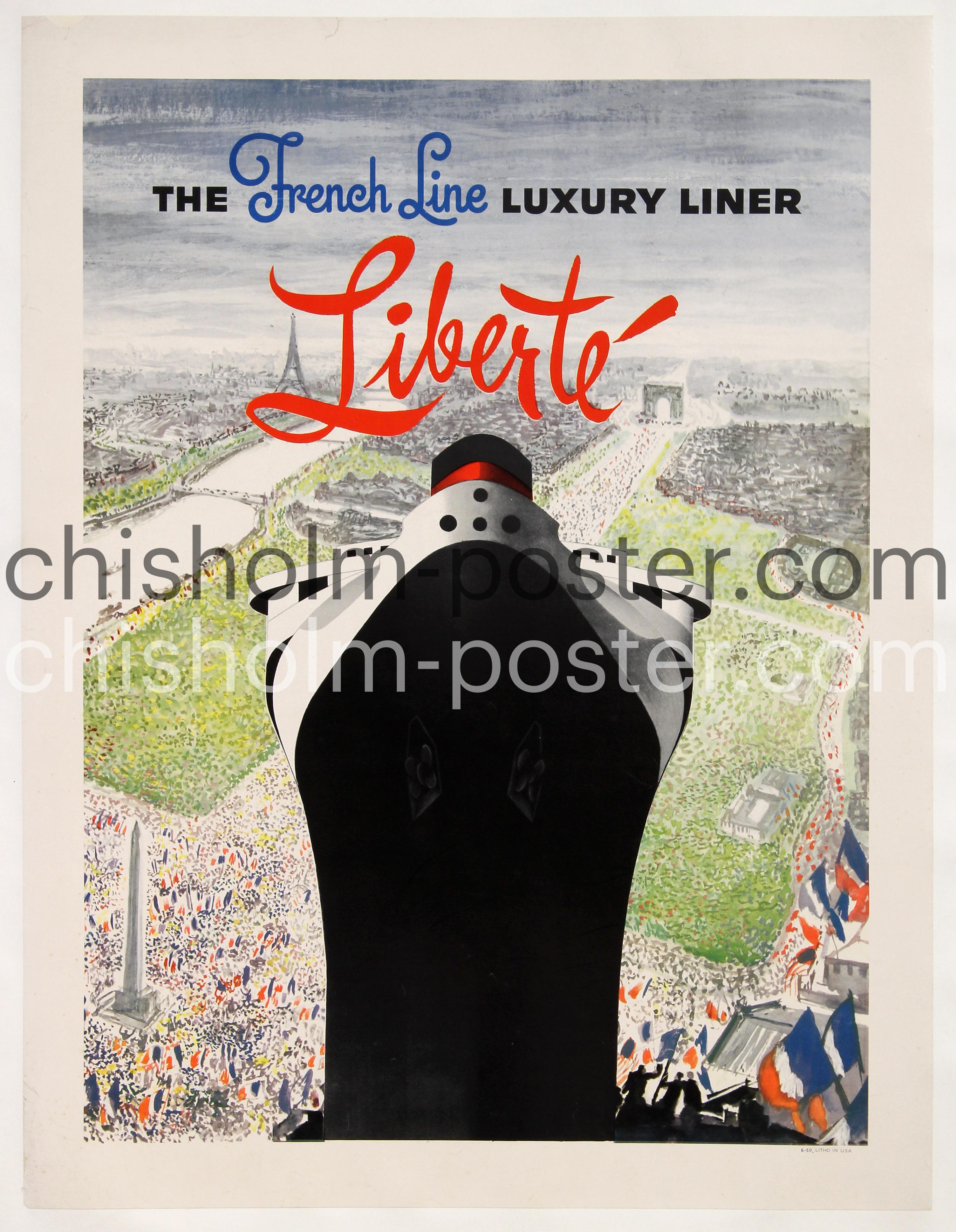 The French Line Luxury Liner - Liberte | Original Vintage Poster ...