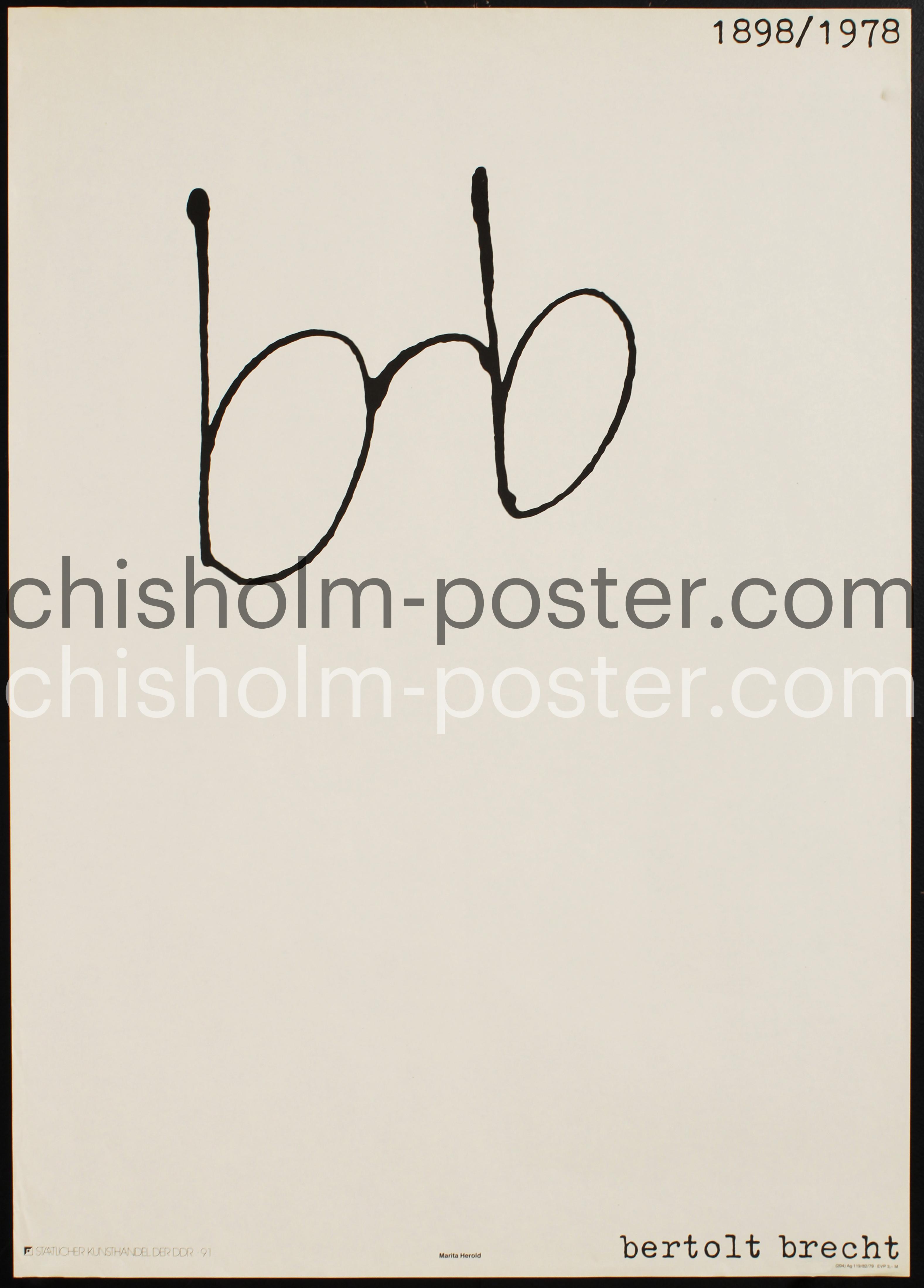 Bertolt Brecht - 1898/1978 | Original Vintage Poster | Chisholm Larsson ...