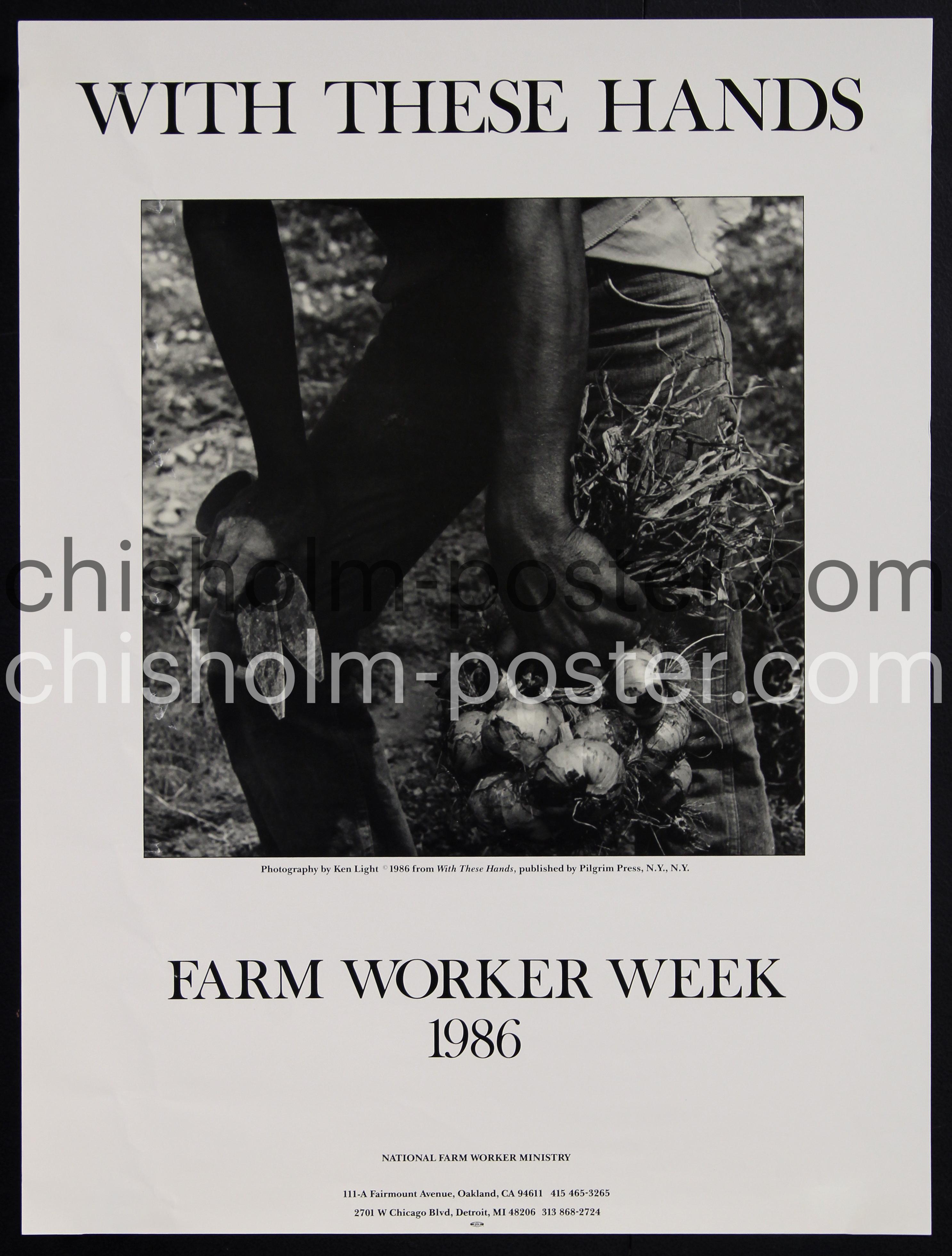 With These Hands - Farm Worker Week 1986 | Original Vintage Poster ...