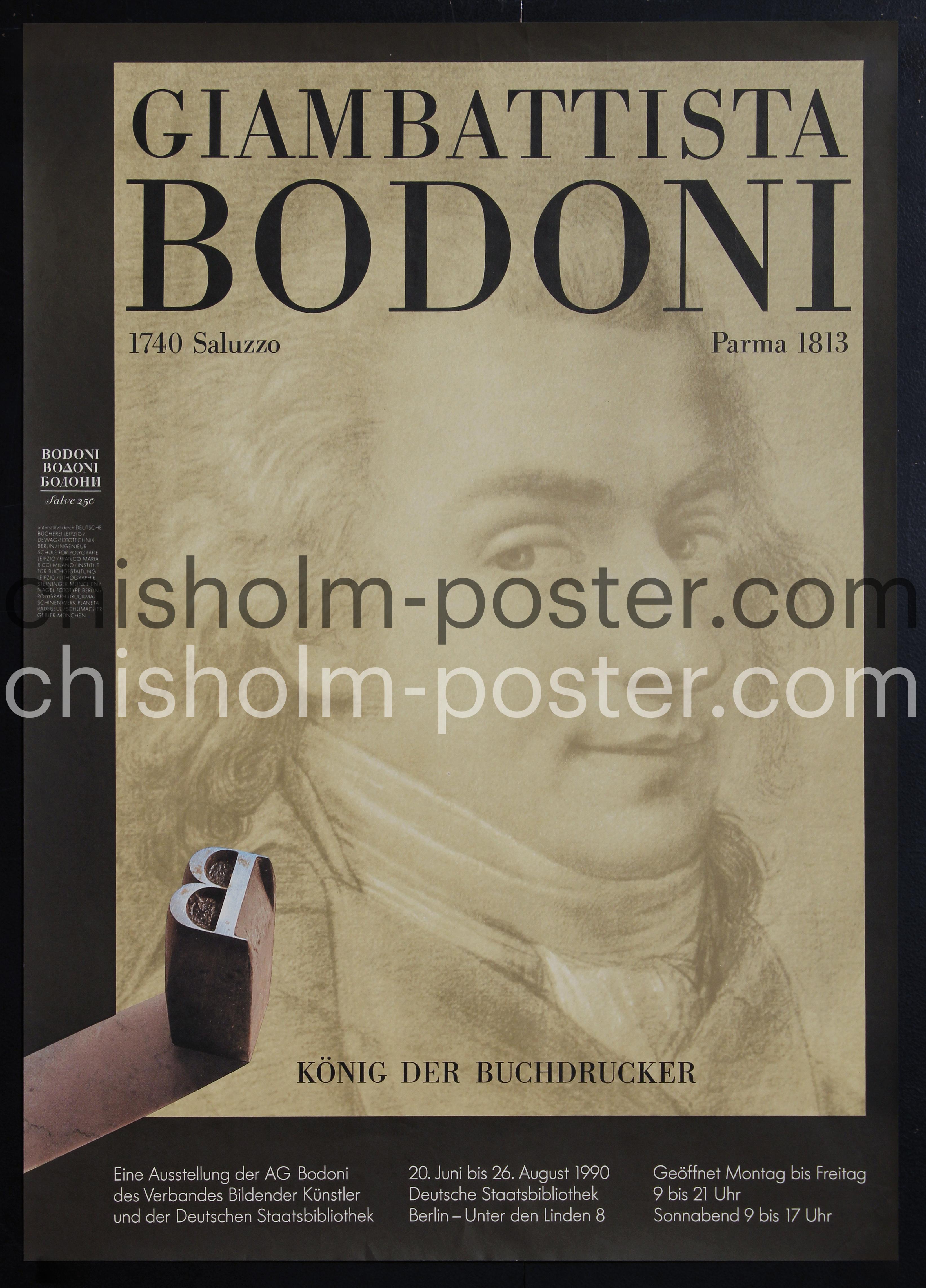 Giambattista Bodoni - König Der Buchdrucker | Original Vintage Poster ...