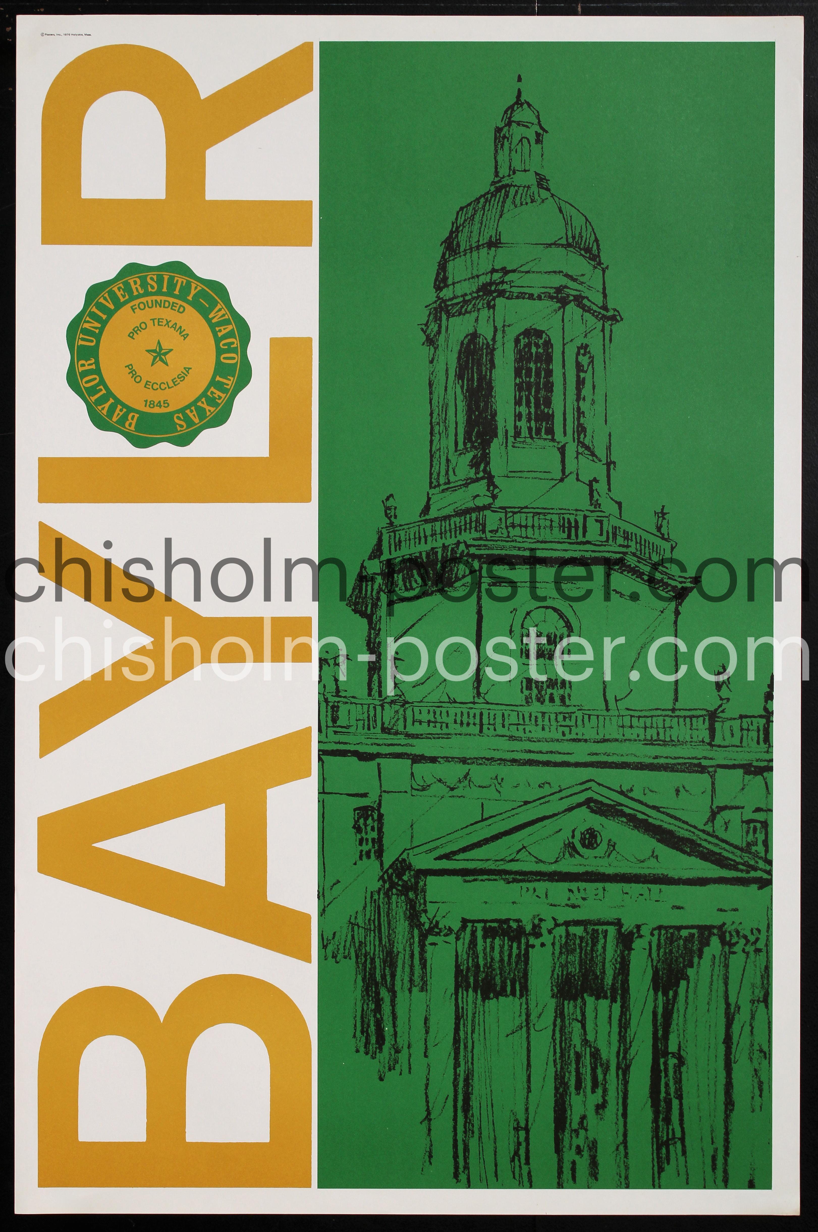 Baylor University (Pro Ecclesia, Pro Texana) | Original Vintage Poster ...