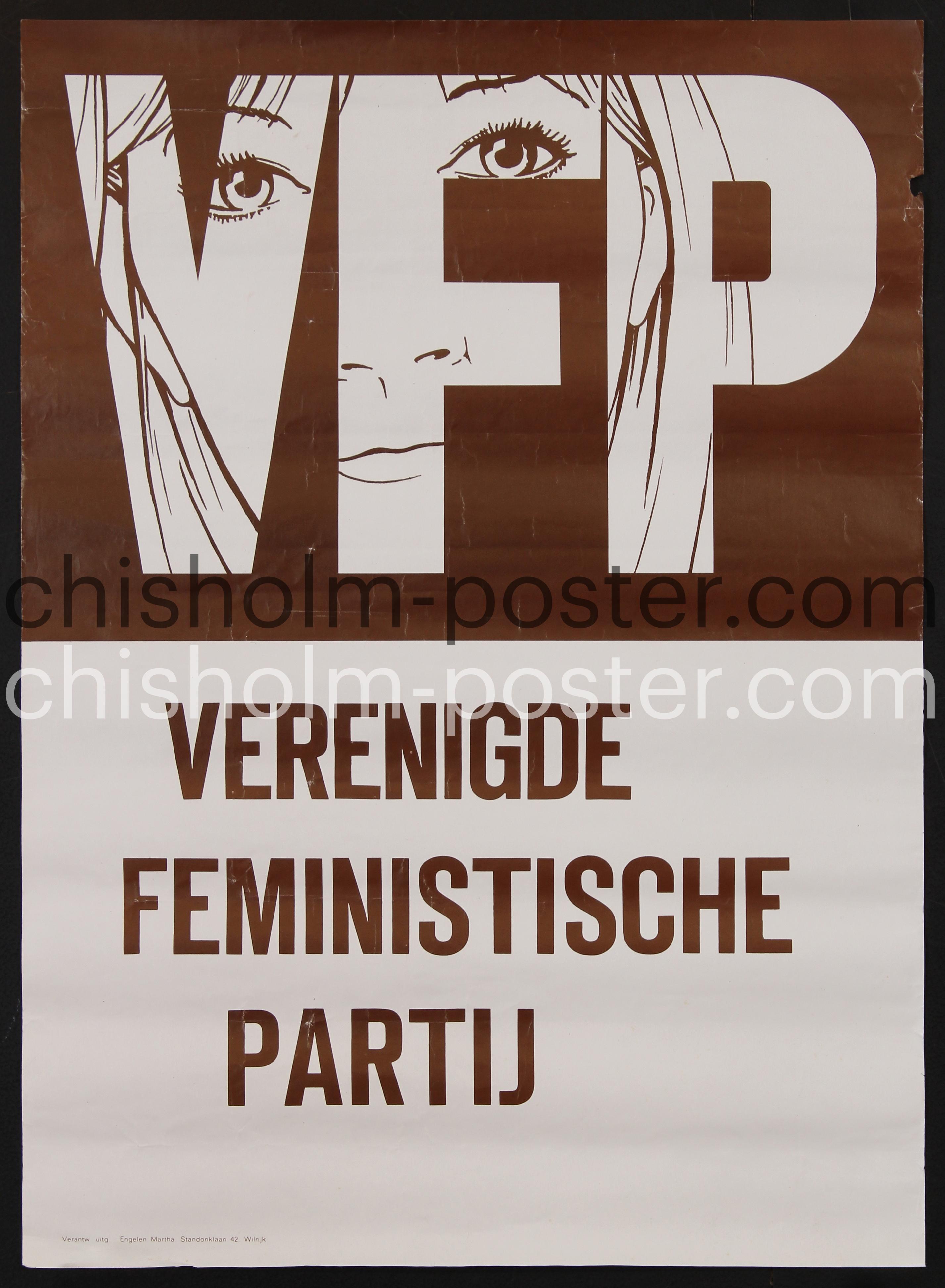 Verenigde Feministische Partij VFP | Original Vintage Poster | Chisholm ...