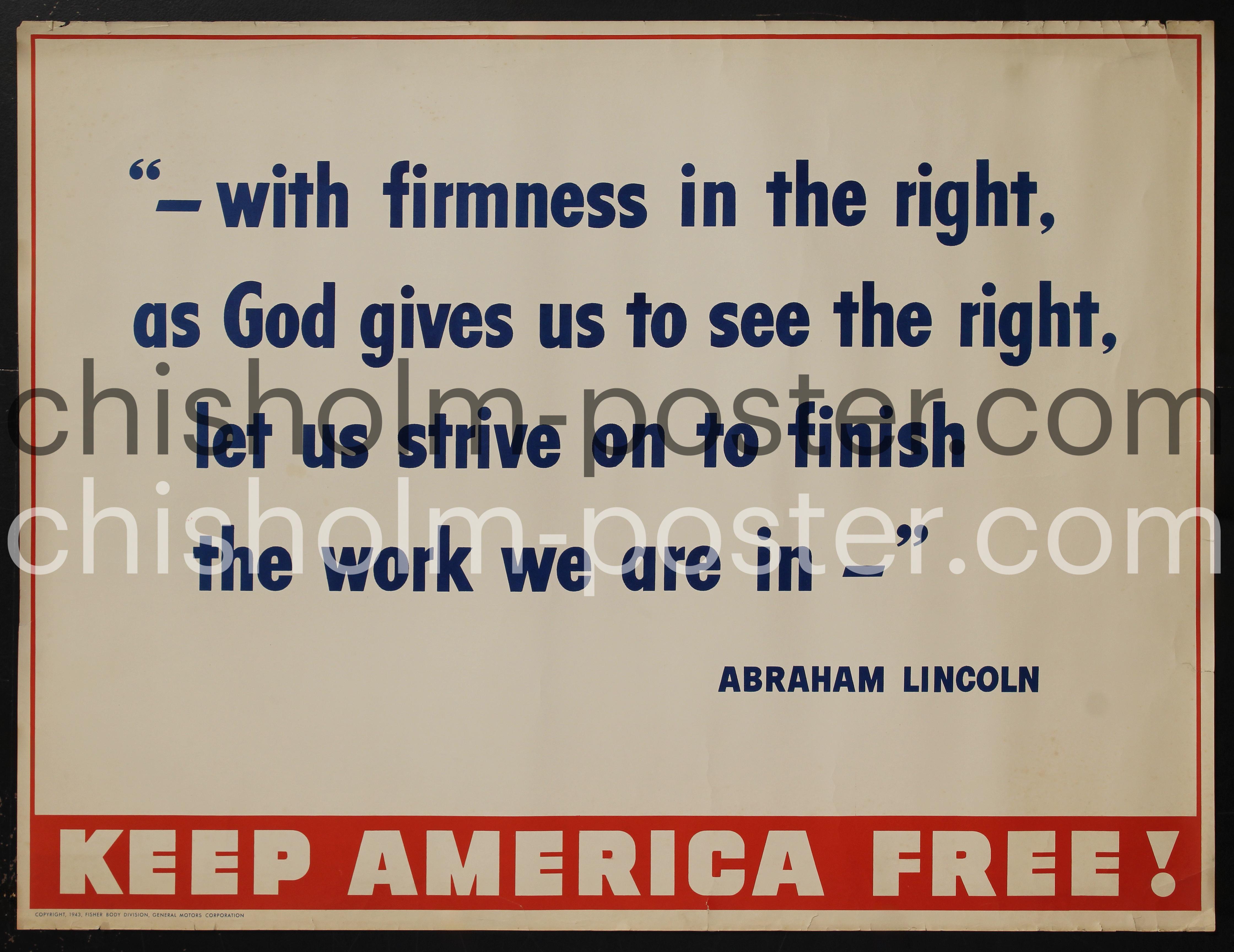 Keep America Free! (With Firmness... Abraham Lincoln Quote) | Original ...