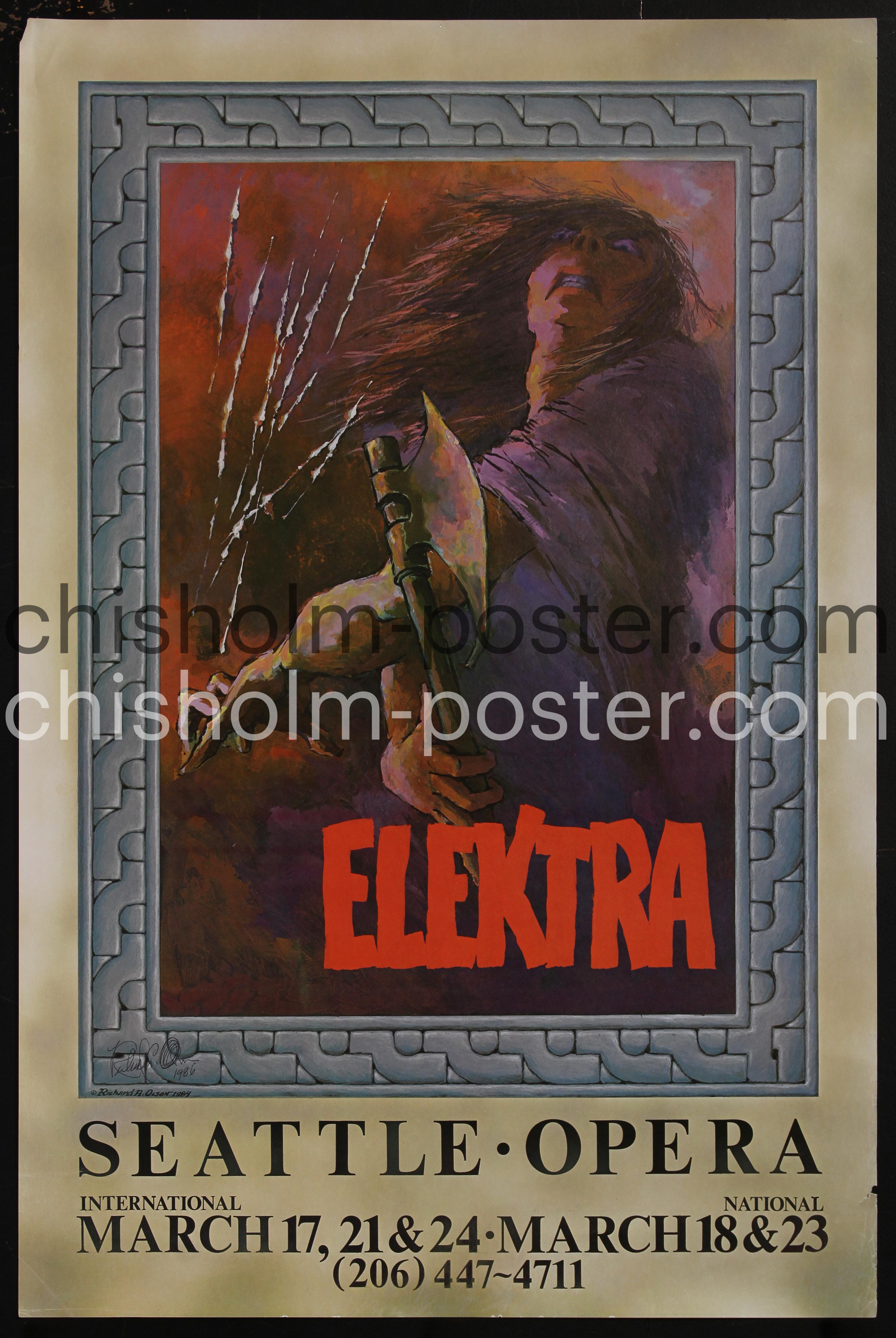 Elektra - Seattle Opera (SIGNED) | Original Vintage Poster | Chisholm ...