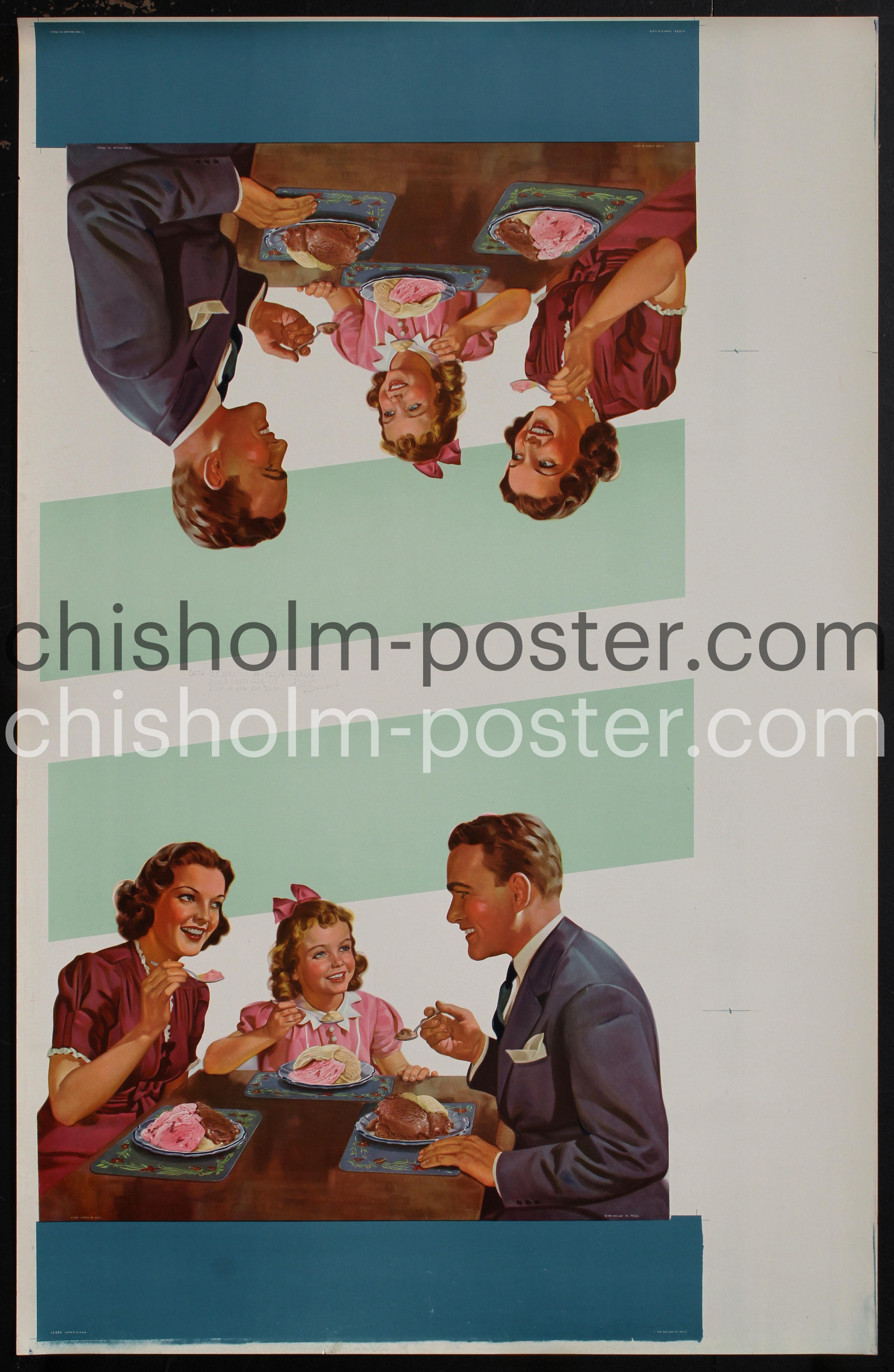 Ice-cream Family (Uncut Die-Cut) | Original Vintage Poster | Chisholm Larsson Gallery