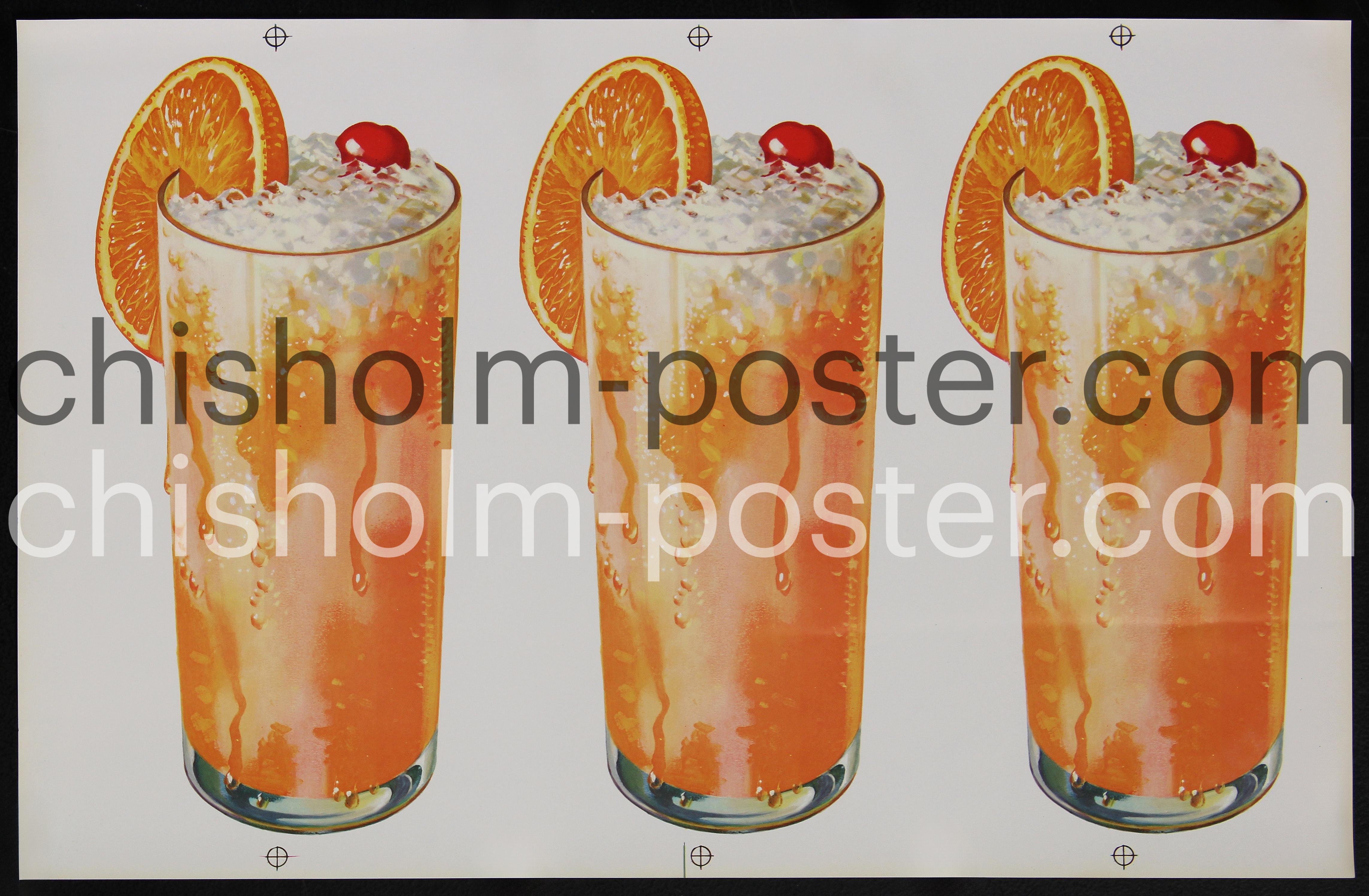 Three Orange Sodas (Uncut Die-Cut) | Original Vintage Poster | Chisholm Larsson Gallery