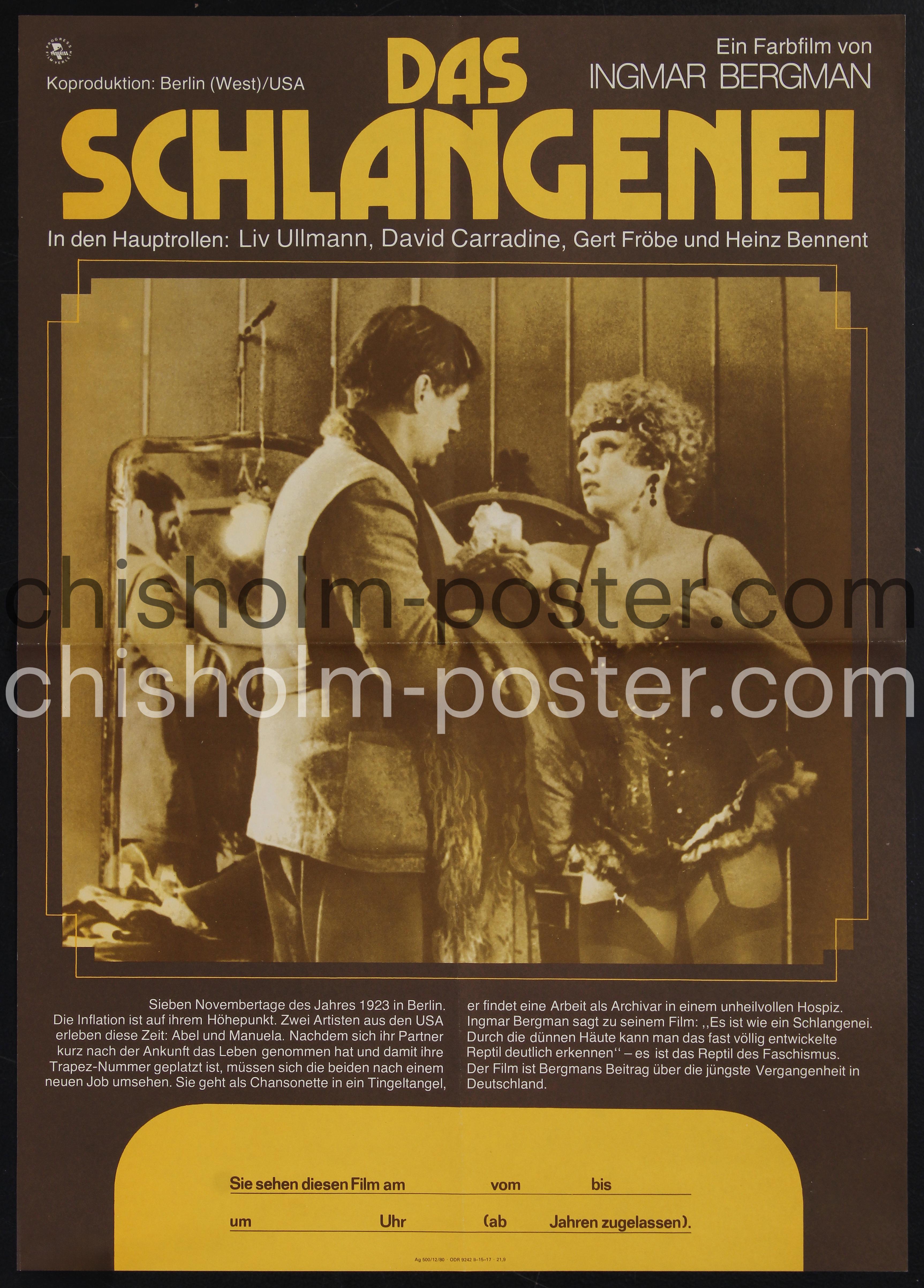 Das Schlangenei | Original Vintage Poster | Chisholm Larsson Gallery