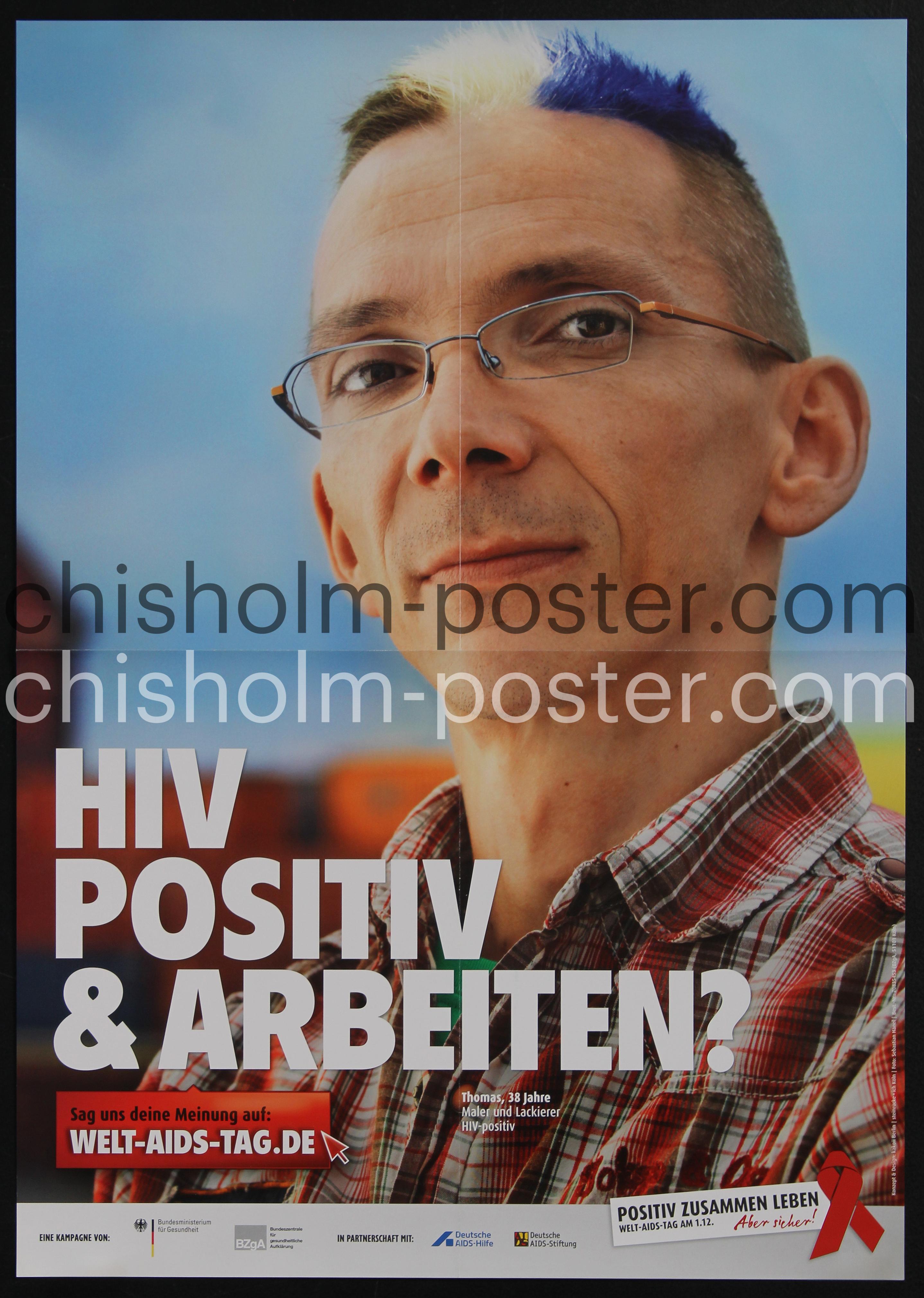 HIV posien & arbeiten? | Original Vintage Poster | Chisholm Larsson Gallery