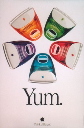 Yum - Think Different, Apple Computers (Imac) | Original Vintage Poster ...