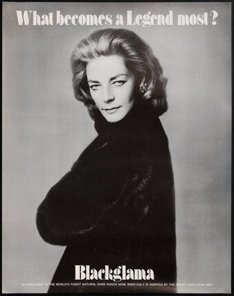 Blackglama - What Becomes a Legend most? - Lauren Bacall | Original Vintage Poster | Chisholm ...