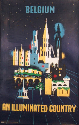 Belgium, an Illuminated Country | Original Vintage Poster | Chisholm ...