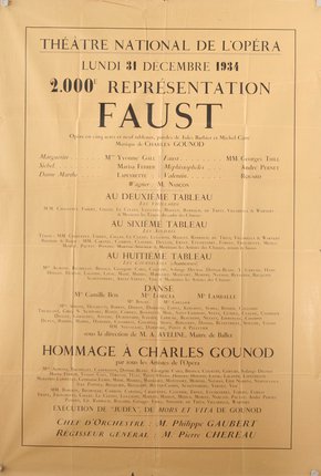 Theatre National de l'Opera - Faust | Original Vintage Poster ...