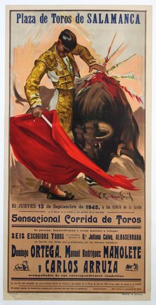 Bullfight, Plaza de Toros de Salamanca - Manolete 1945 | Original ...