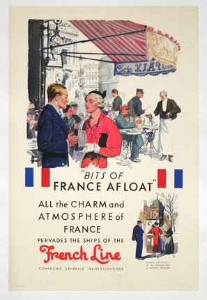 Bits of France Afloat - French Line | Original Vintage Poster ...