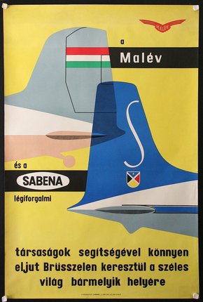 Malev - A Malev es a Sabena Legiforgalmi | Original Vintage Poster ...