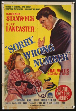 Sorry, Wrong Number | Original Vintage Poster | Chisholm Larsson Gallery