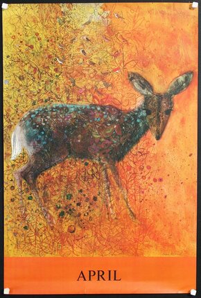 April by Brian Wildsmith - Deer - Calendar | Original Vintage Poster ...