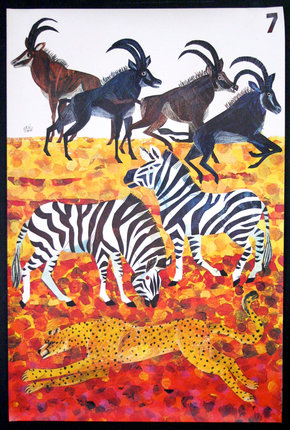 Eric Carle - Counting Poster 7 (Zebras, Cheetah, Antelope) | Original ...