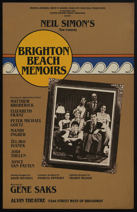 Brighton Beach Memoirs - Neil Simon - Alvin Theatre (Window Card ...