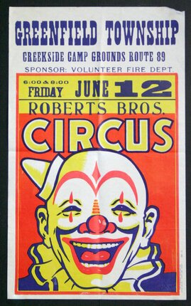 Roberts Bros. Circus - Greenfield Township | Original Vintage Poster ...