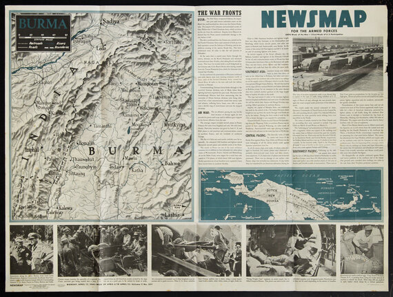 NEWSMAP - Burma - April 17, 1944 - No. 52F | Original Vintage Poster ...
