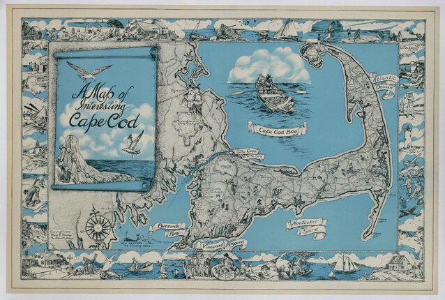 A Map of Interesting Cape Cod | Original Vintage Poster | Chisholm ...