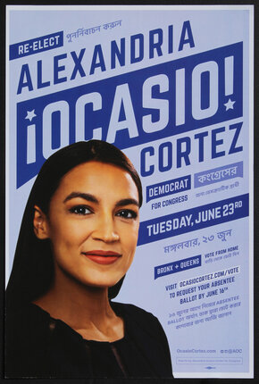 RE-ELECT Alexandria Ocasio Cortez 2020 (Blue) | Original Vintage Poster ...