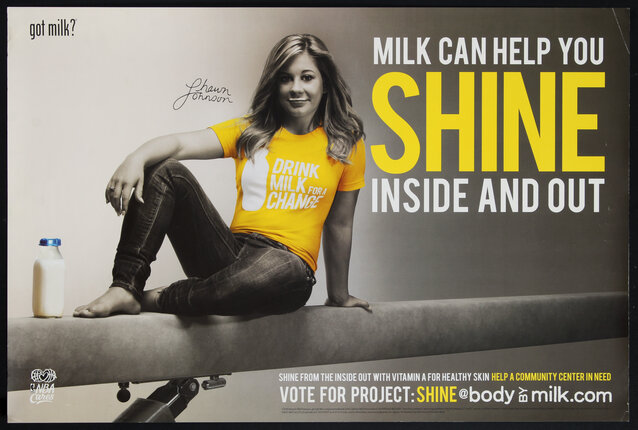 Got Milk? Shawn Johnson - Milk Can Help You Shine Inside and Out | Original Vintage Poster ...