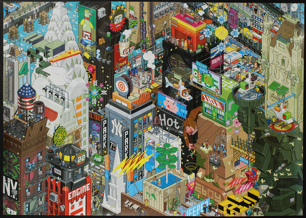 8bit Pixelated Poster of New York by eboy | Original Vintage Poster ...