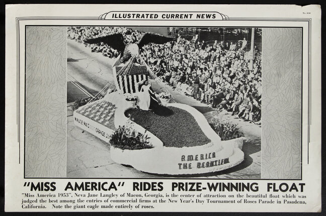 Illustrated Current News (8) - Miss America Rides Prize-Winning Float ...