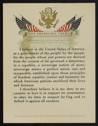 The American's Creed - William Tyler Page (Very Small) | Original ...