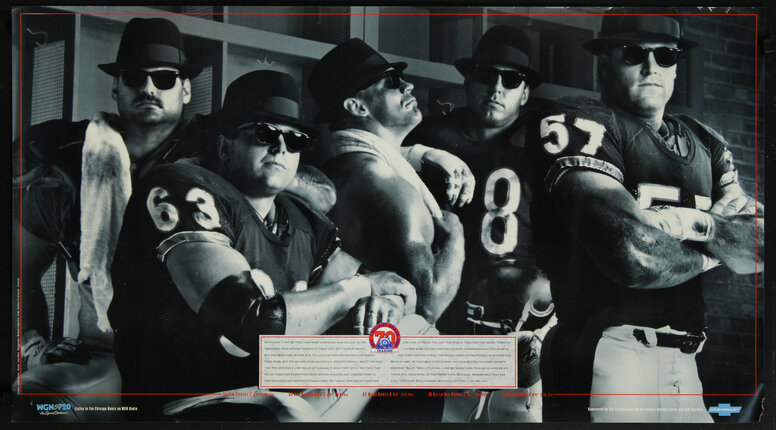 Chicago Bears 70 Seasons 1920-1989 | Original Vintage Poster | Chisholm ...